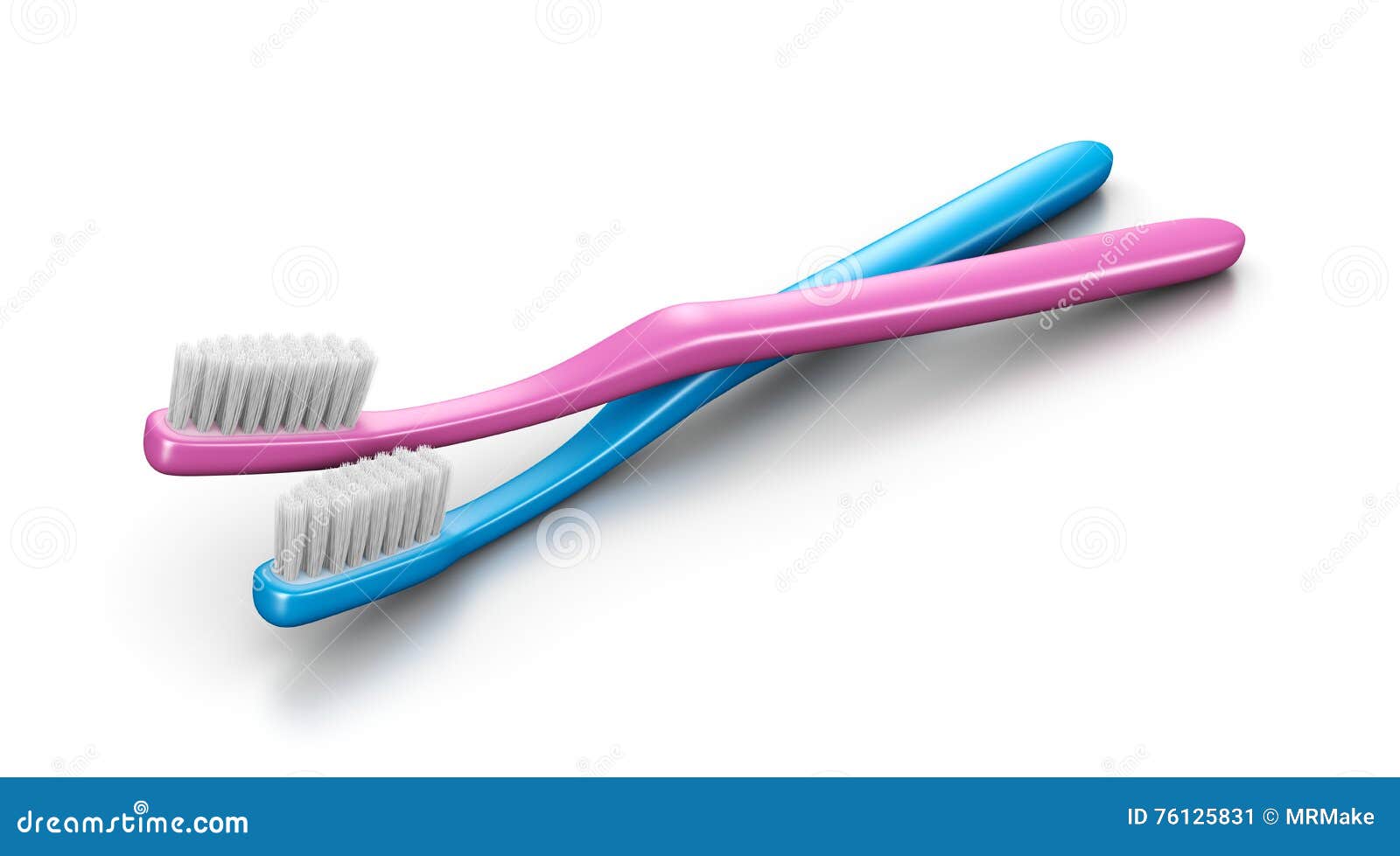 Couple of Toothbrushes on White Stock Illustration - Illustration of ...