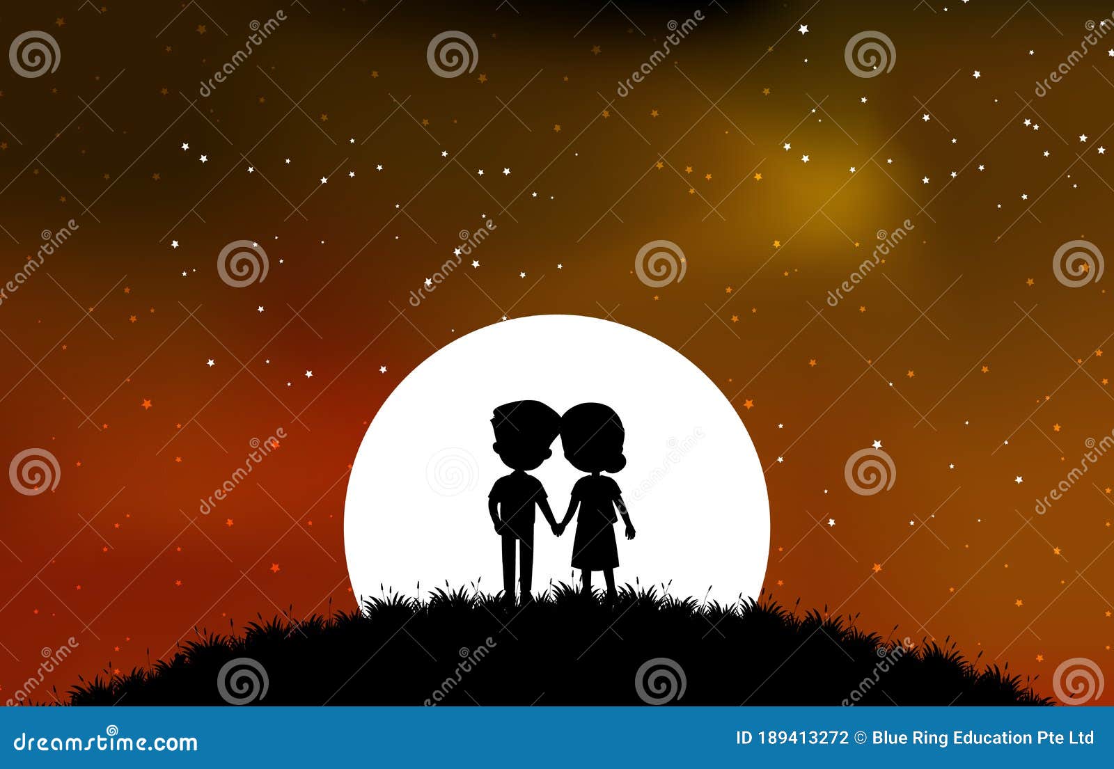 Couple at the Top of the Mountain Shadow Stock Vector - Illustration of ...