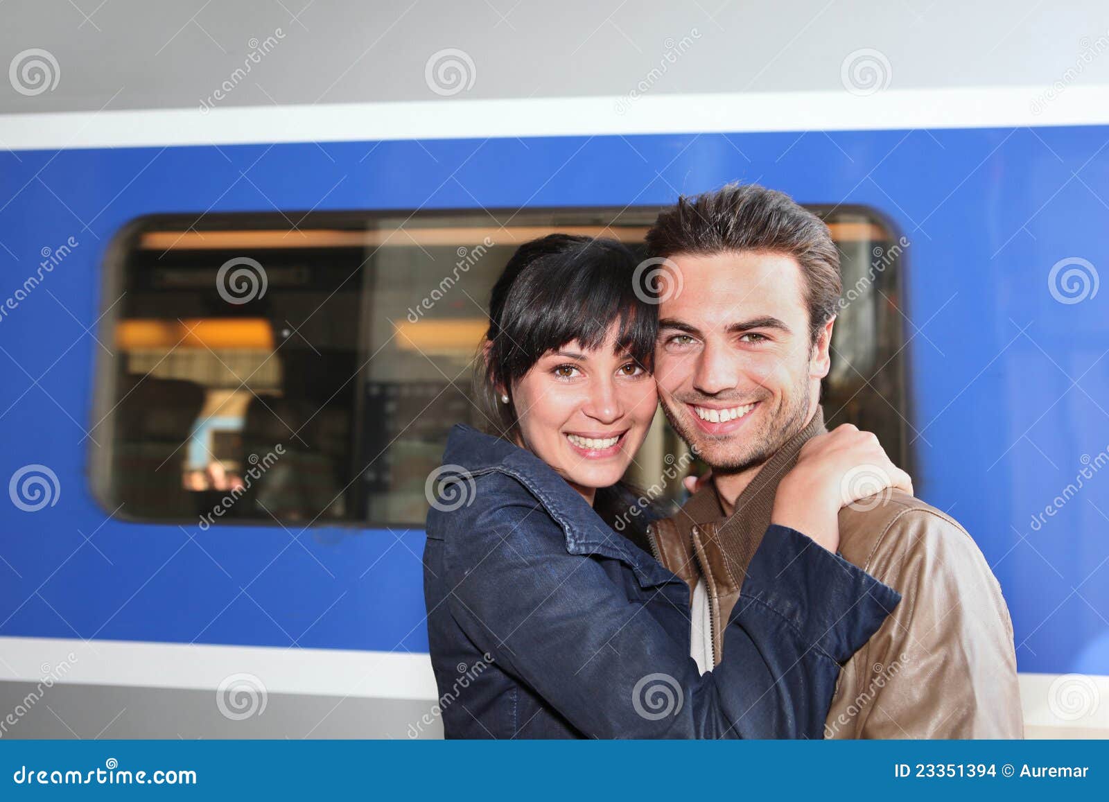 Couple at the Train Station Stock Photo - Image of happy, couple: 23351394