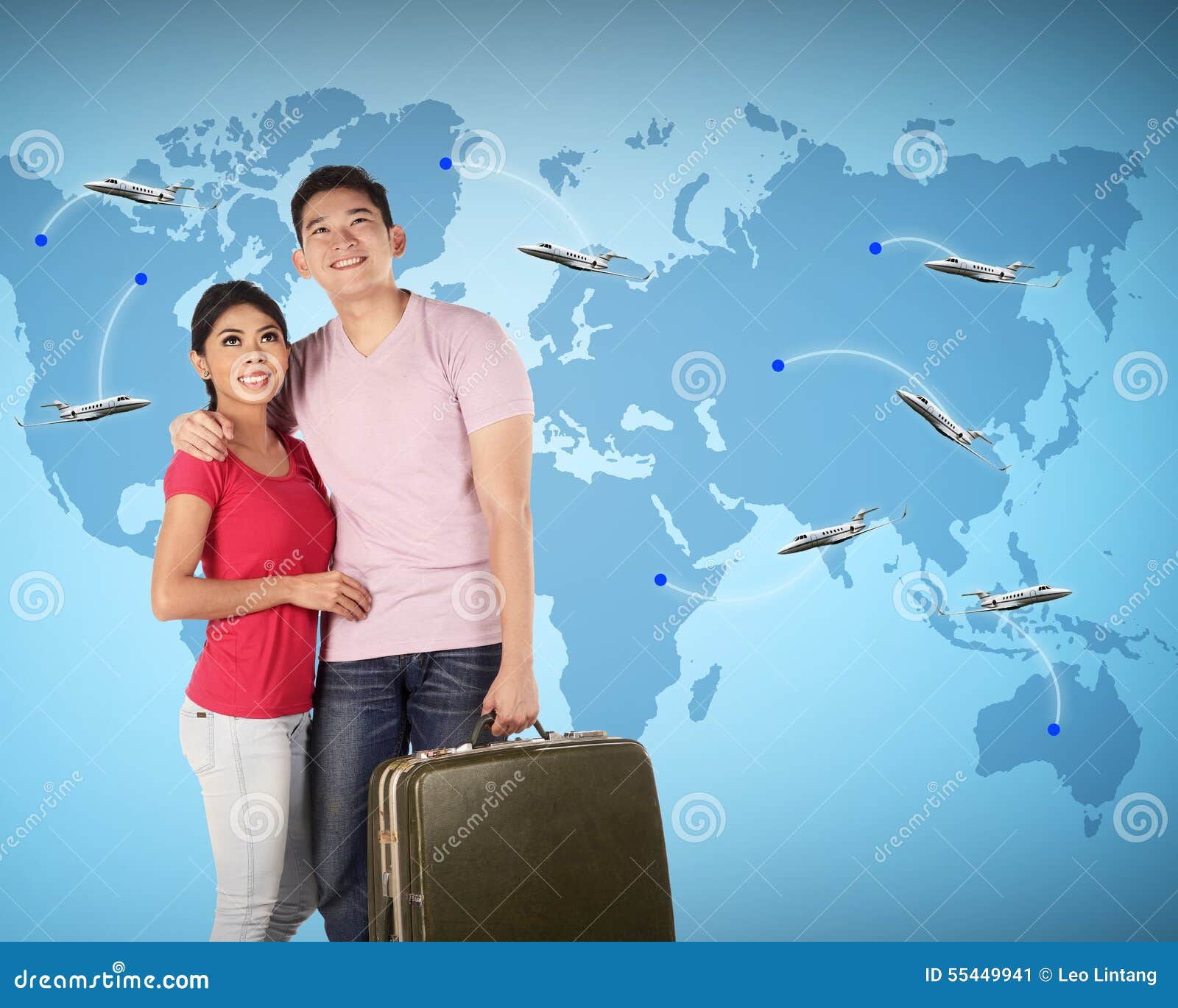 Couple Travel Around the World Stock Image - Image of globalization ...