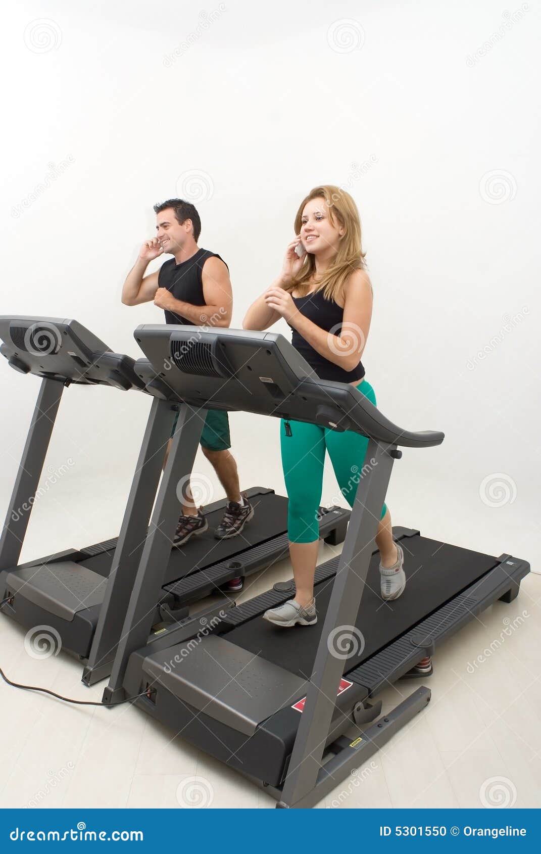 Couple on Treadmill stock photo. Image of ethnicity, latin - 5301550