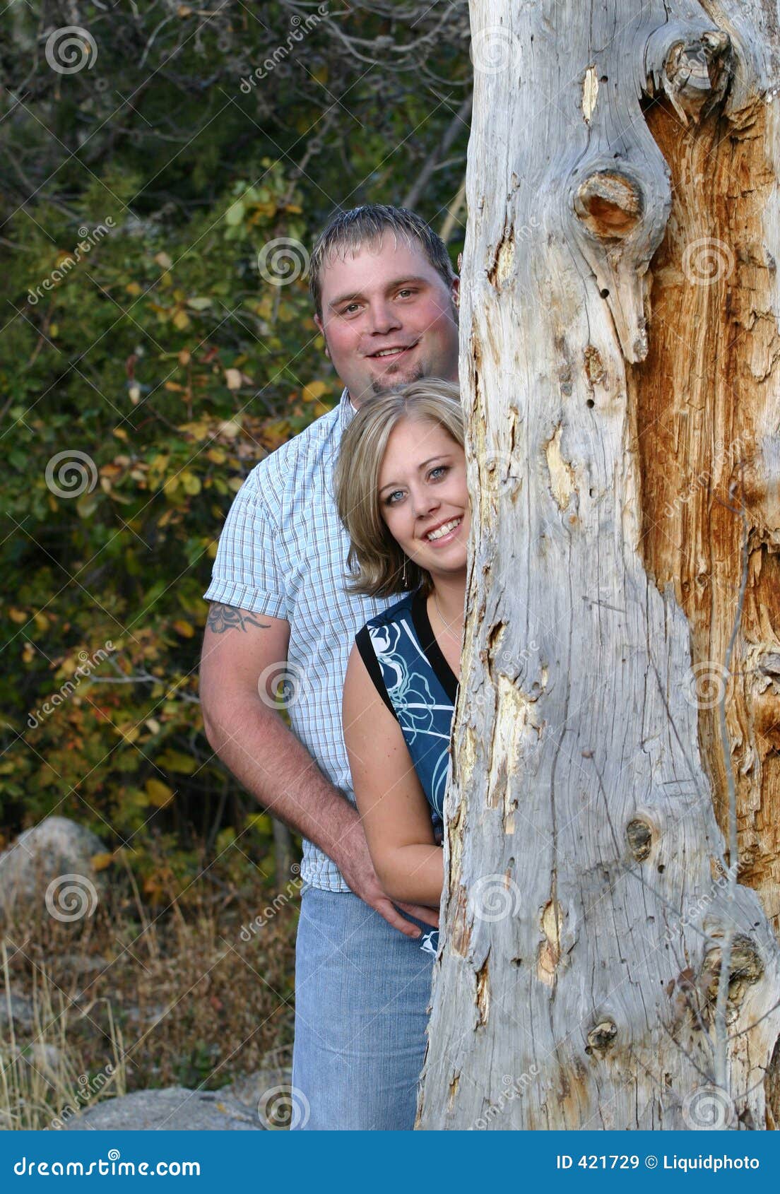 Couple by the Tree stock image. Image of happy, girl, courtship - 421729