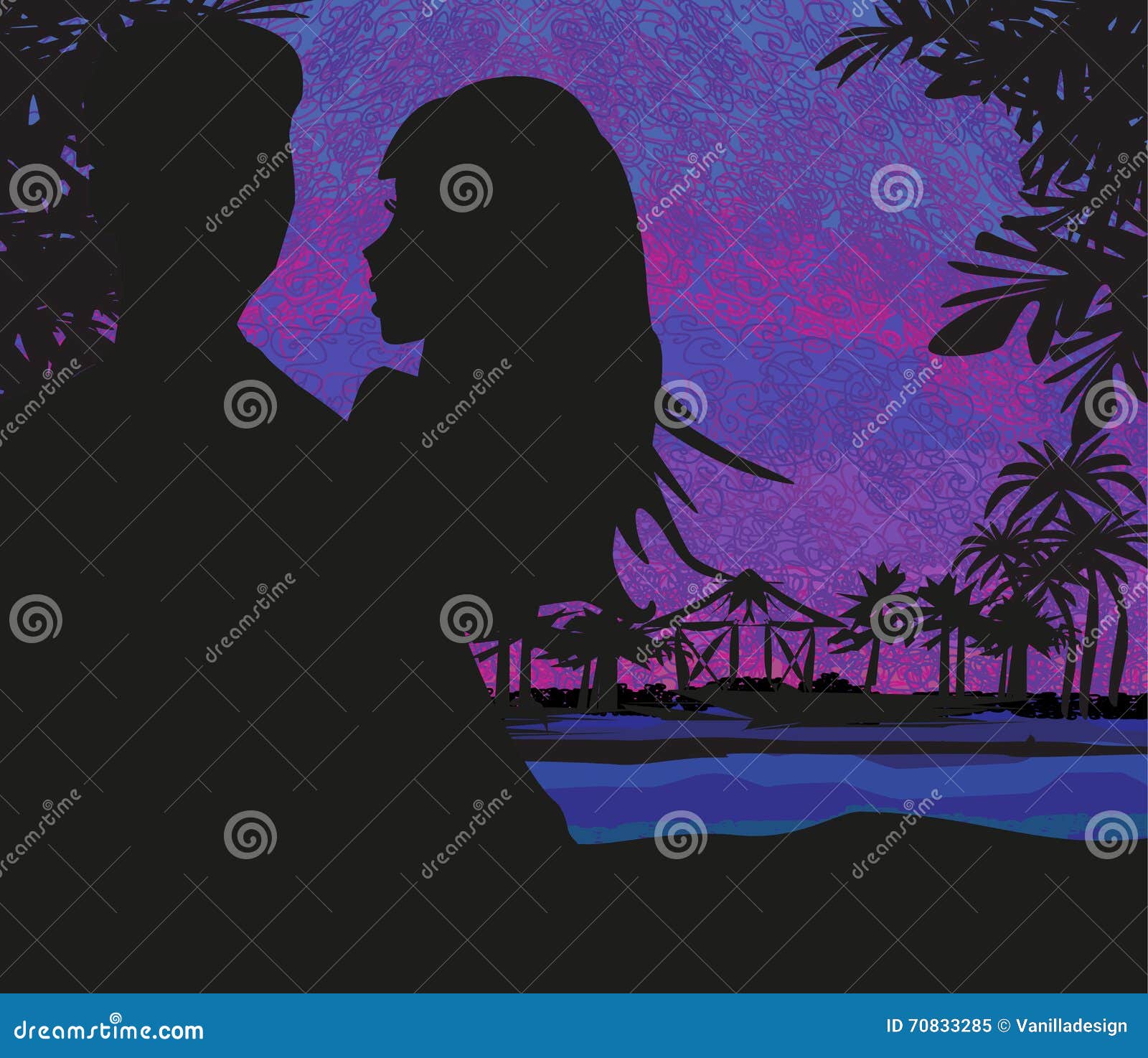 Couple on Tropical Vacation Stock Vector - Illustration of nature ...