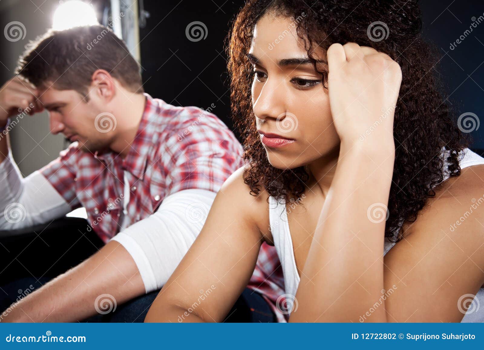 Couple in trouble stock photo. Image of female, interracial - 12722802