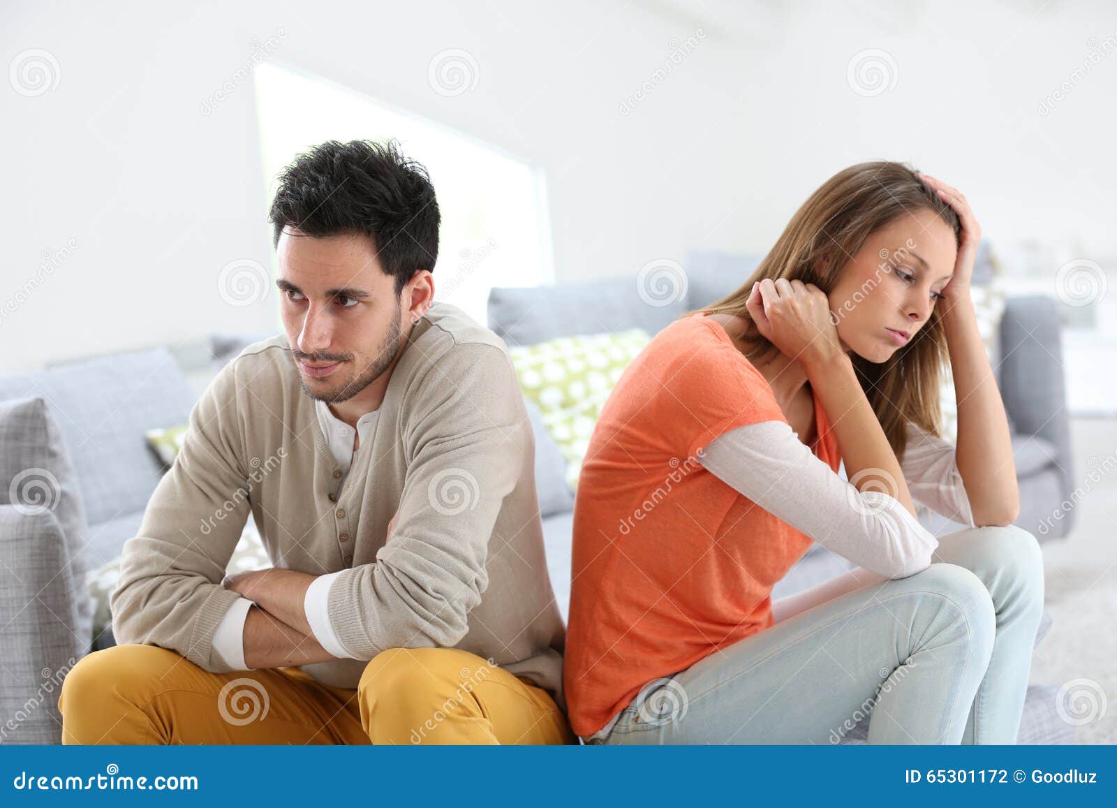 Couple Turning Backs Being Angry Stock Photo - Image of home, angry ...