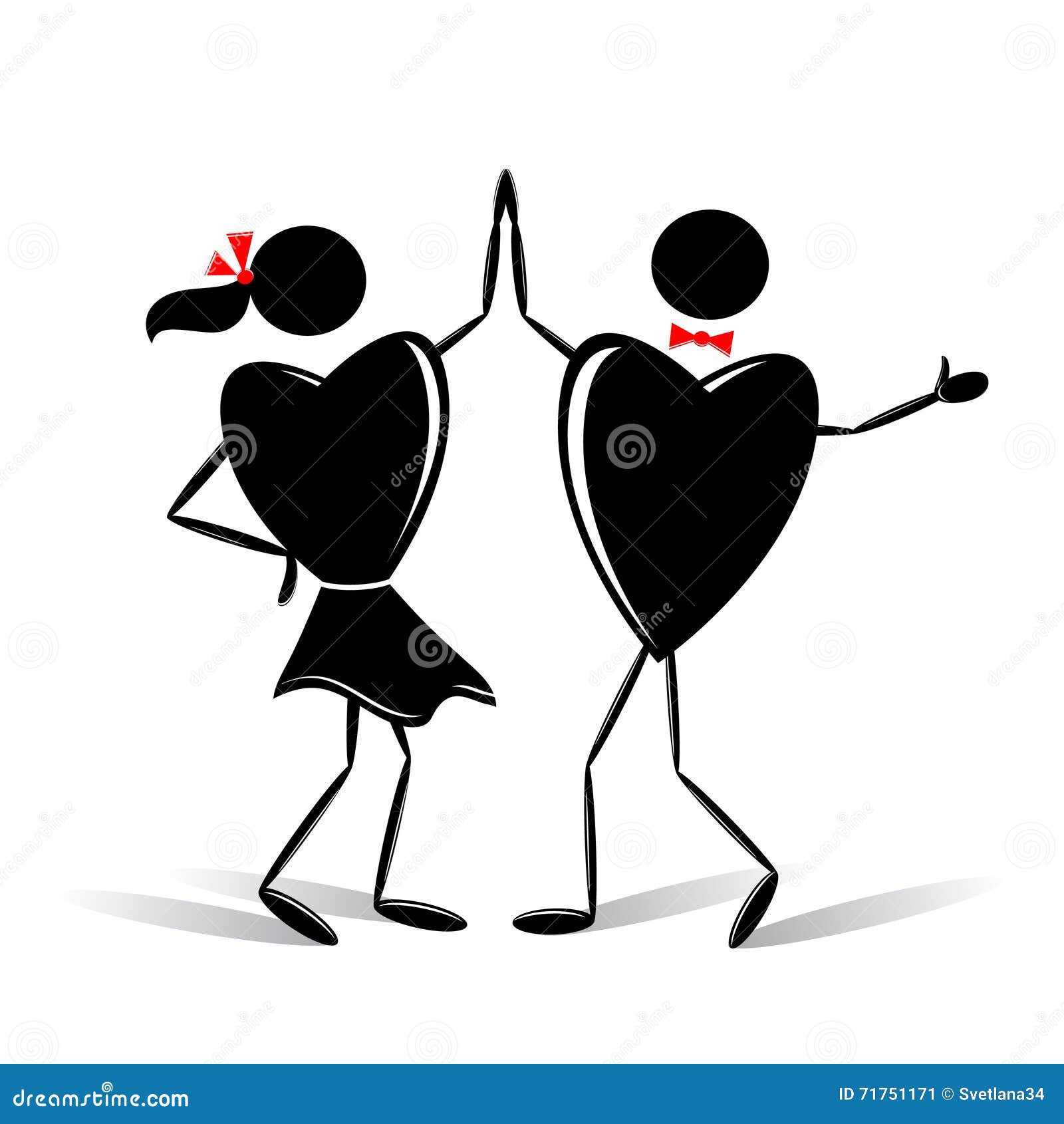 Dancing Hearts For Valentine Kitch Lovecore Aesthetic Collection Vector ...