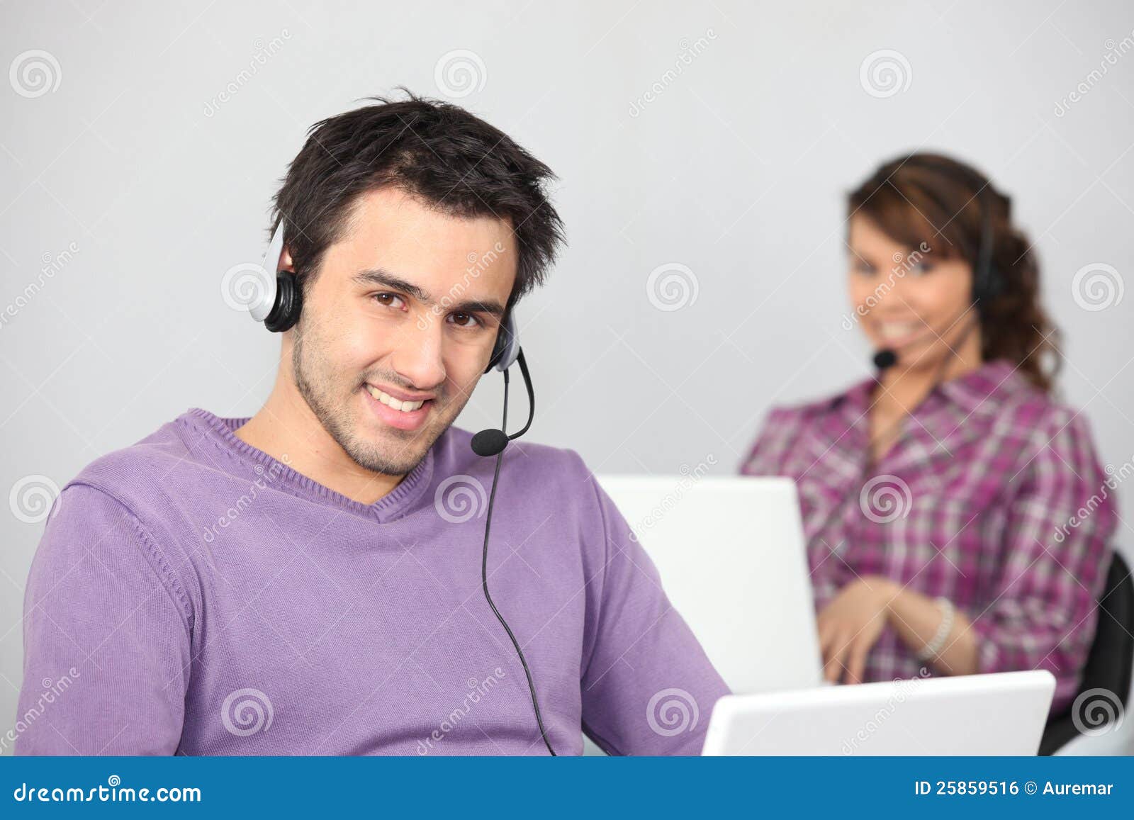 Couple with two laptops stock photo. Image of cable, shirt - 25859516