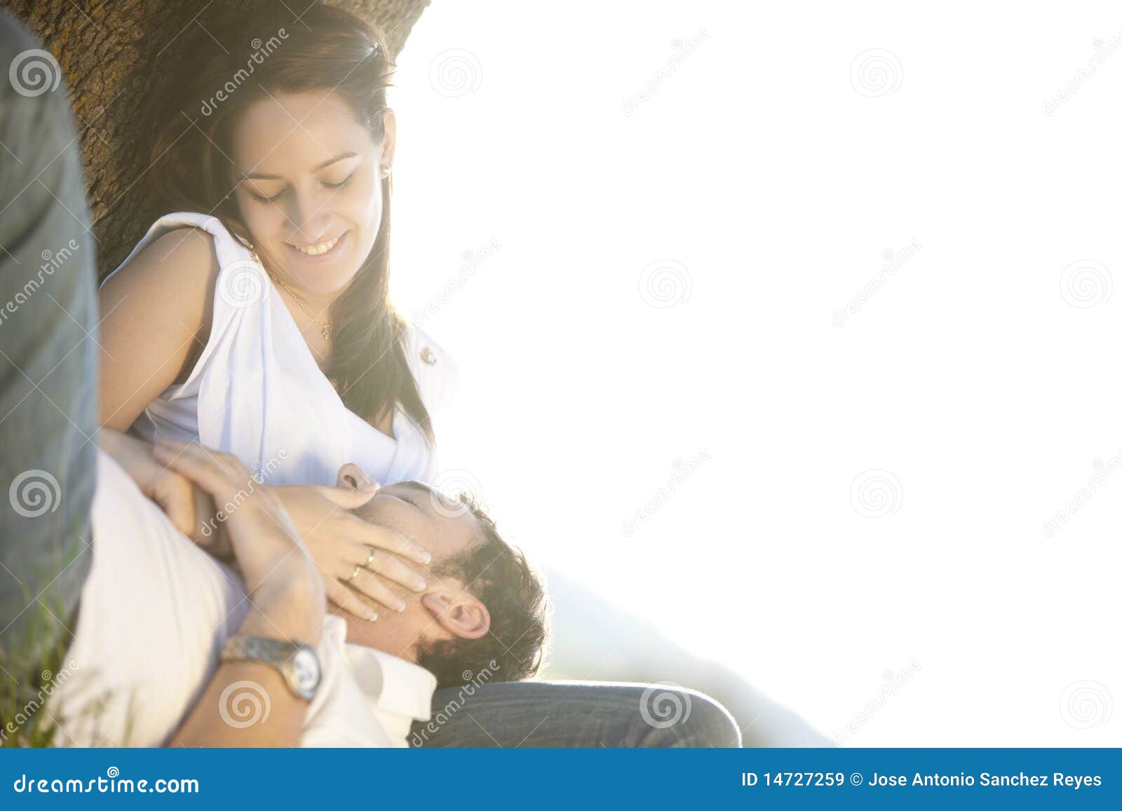 Couple under tree stock image. Image of isolated, adult - 14727259