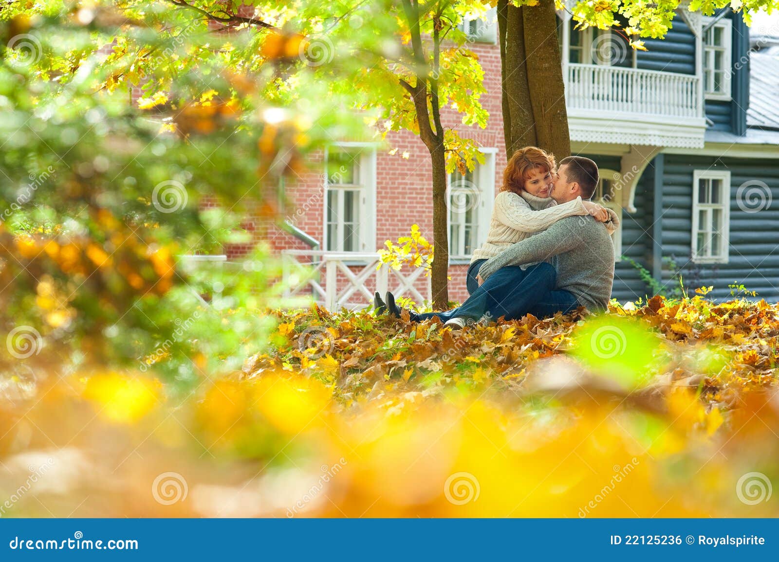 Couple under the tree stock photo. Image of happy, romentic - 22125236