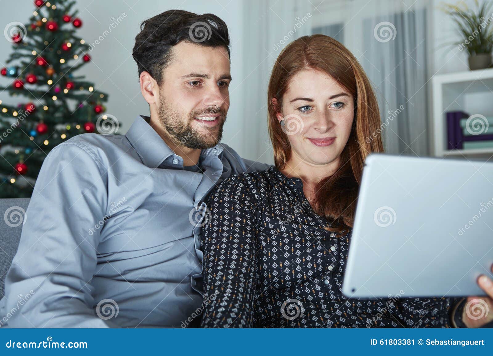 Couple Use or Watch Something on Tablet Pc Stock Image - Image of ...