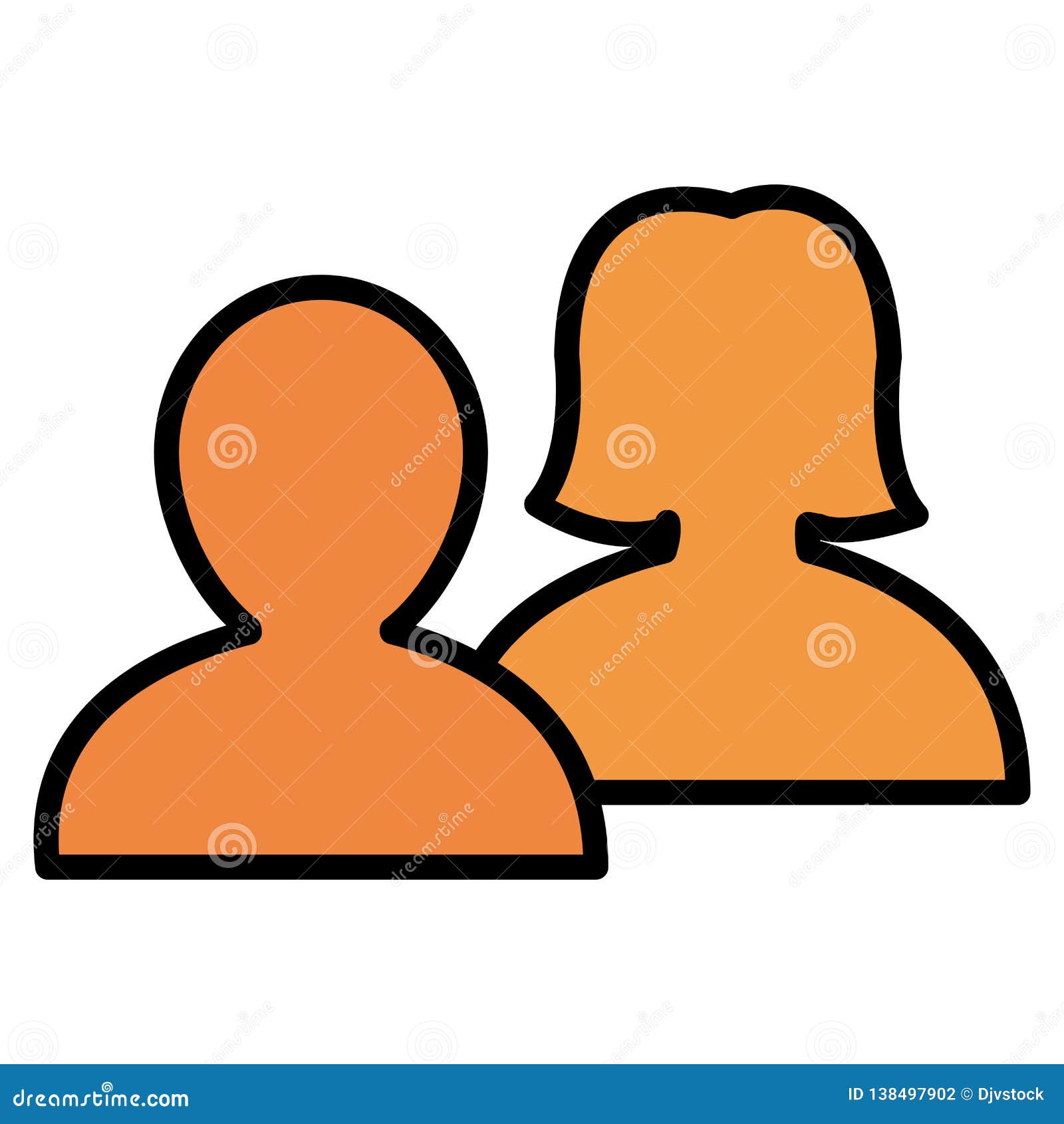 Couple Users Avatars Silhouette Stock Vector - Illustration of male ...