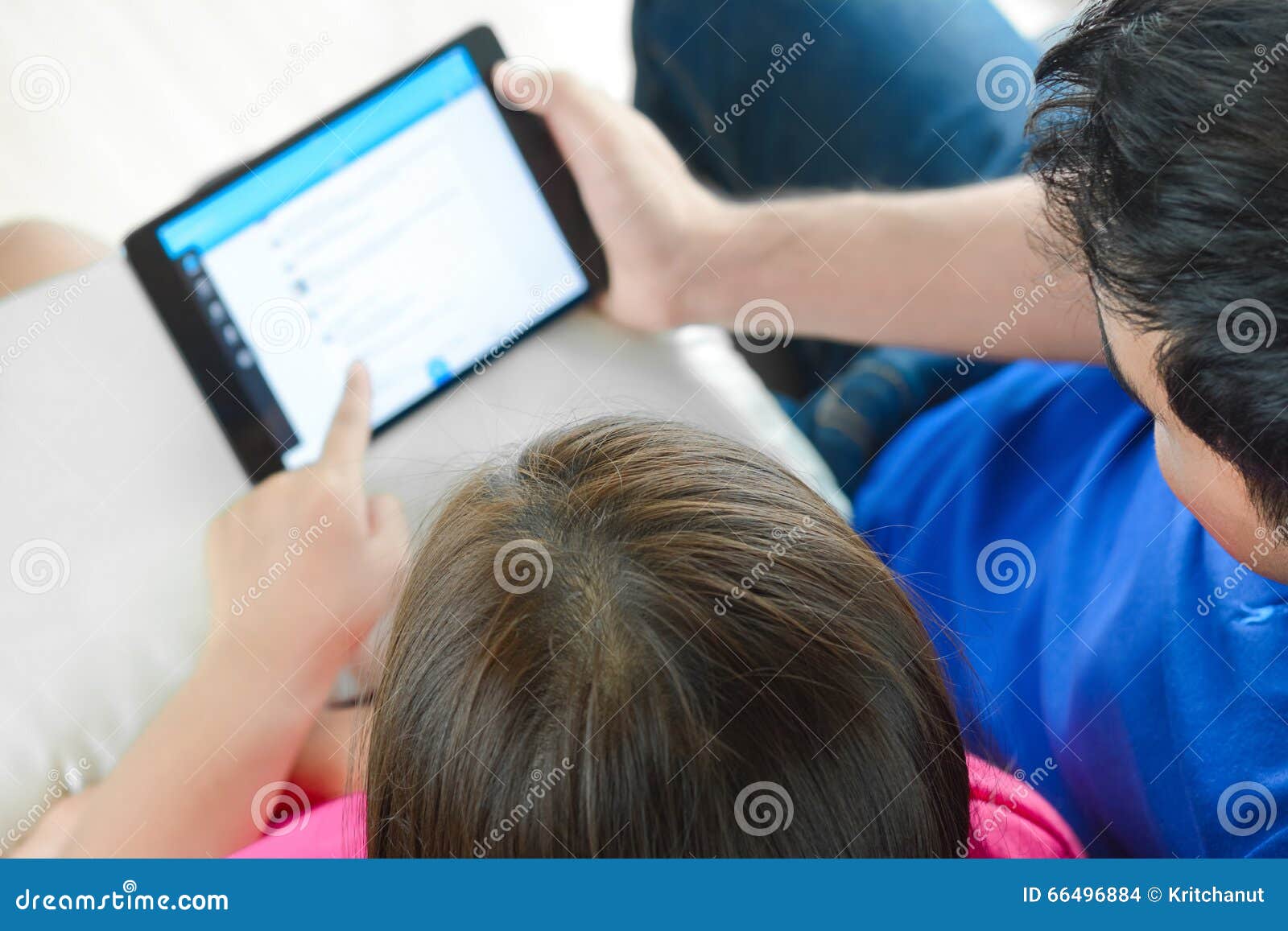 Couple Using Tablet Computer Together Stock Photo - Image of couple ...