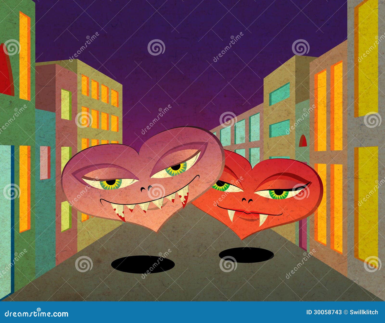 Couple of vampire hearts stock illustration. Illustration of lace ...