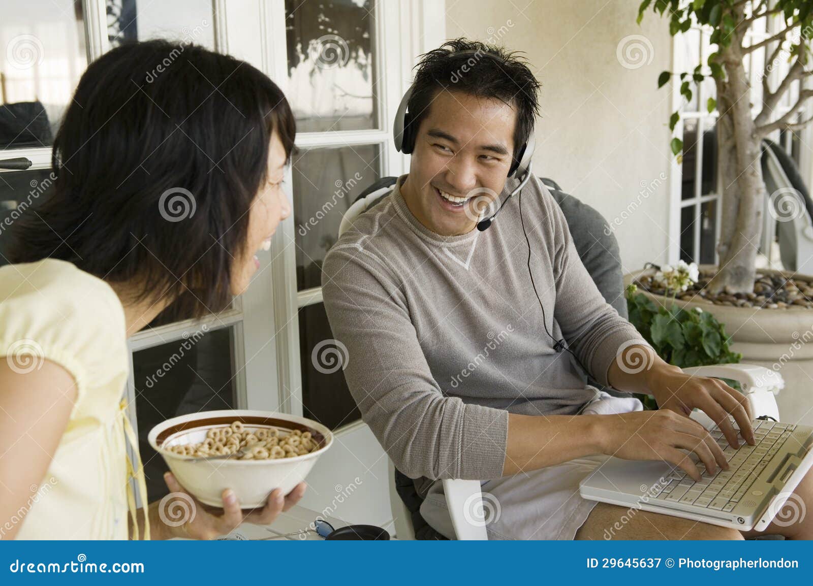 Couple Video Chatting Over the Internet Stock Image - Image of chatting ...