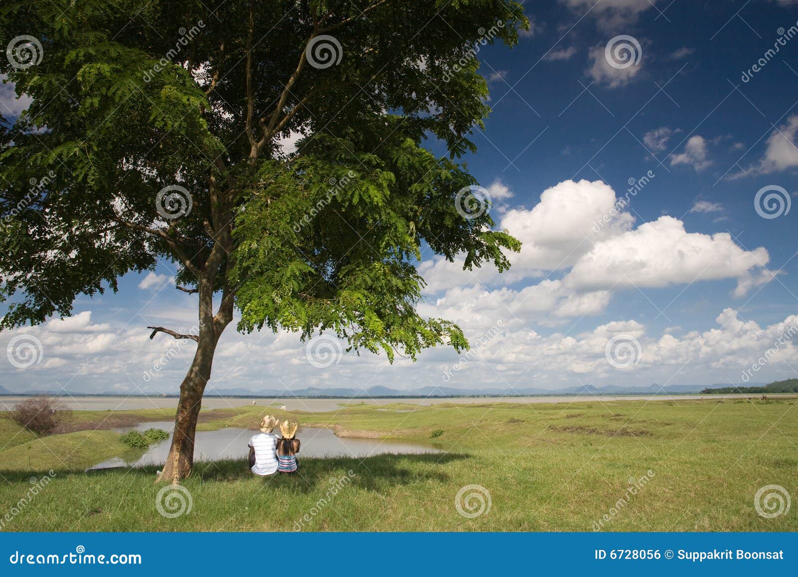 Couple Viewing Rural Scenery Stock Photo - Image of cloudscape, nature ...