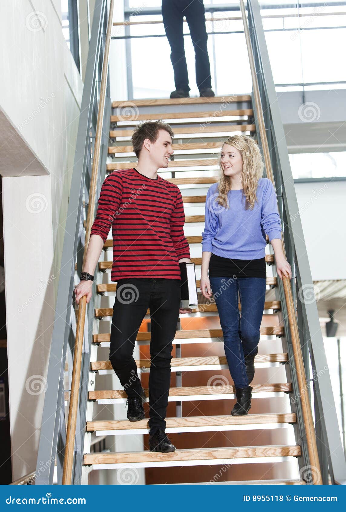 Couple walk the stairs stock photo. Image of architecture - 8955118