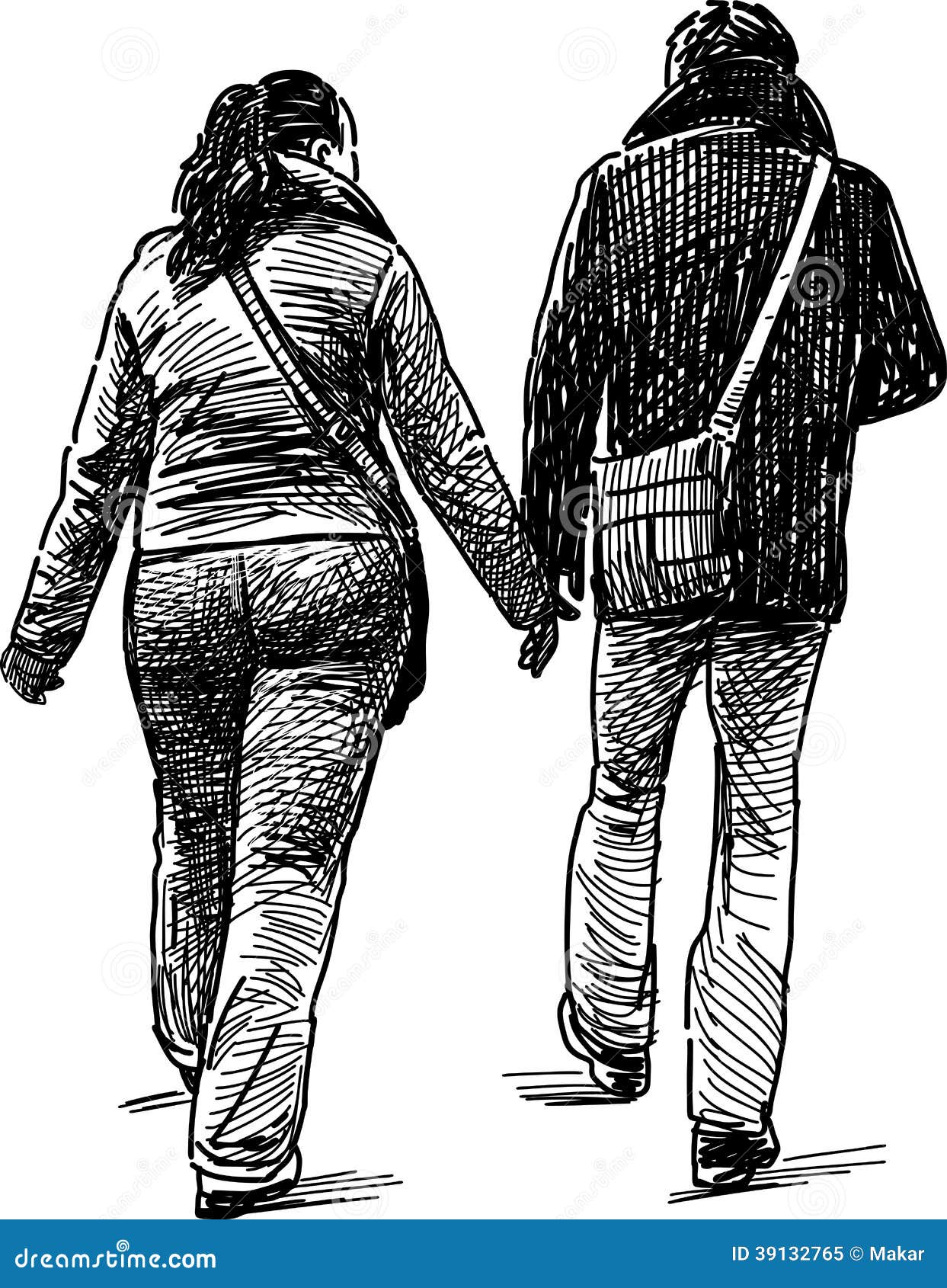 Couple at walk stock vector. Illustration of walk, outdoor - 39132765