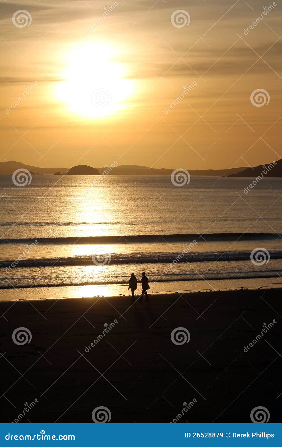 Couple Walking Beach with Sunset Stock Image - Image of sand, clouds ...