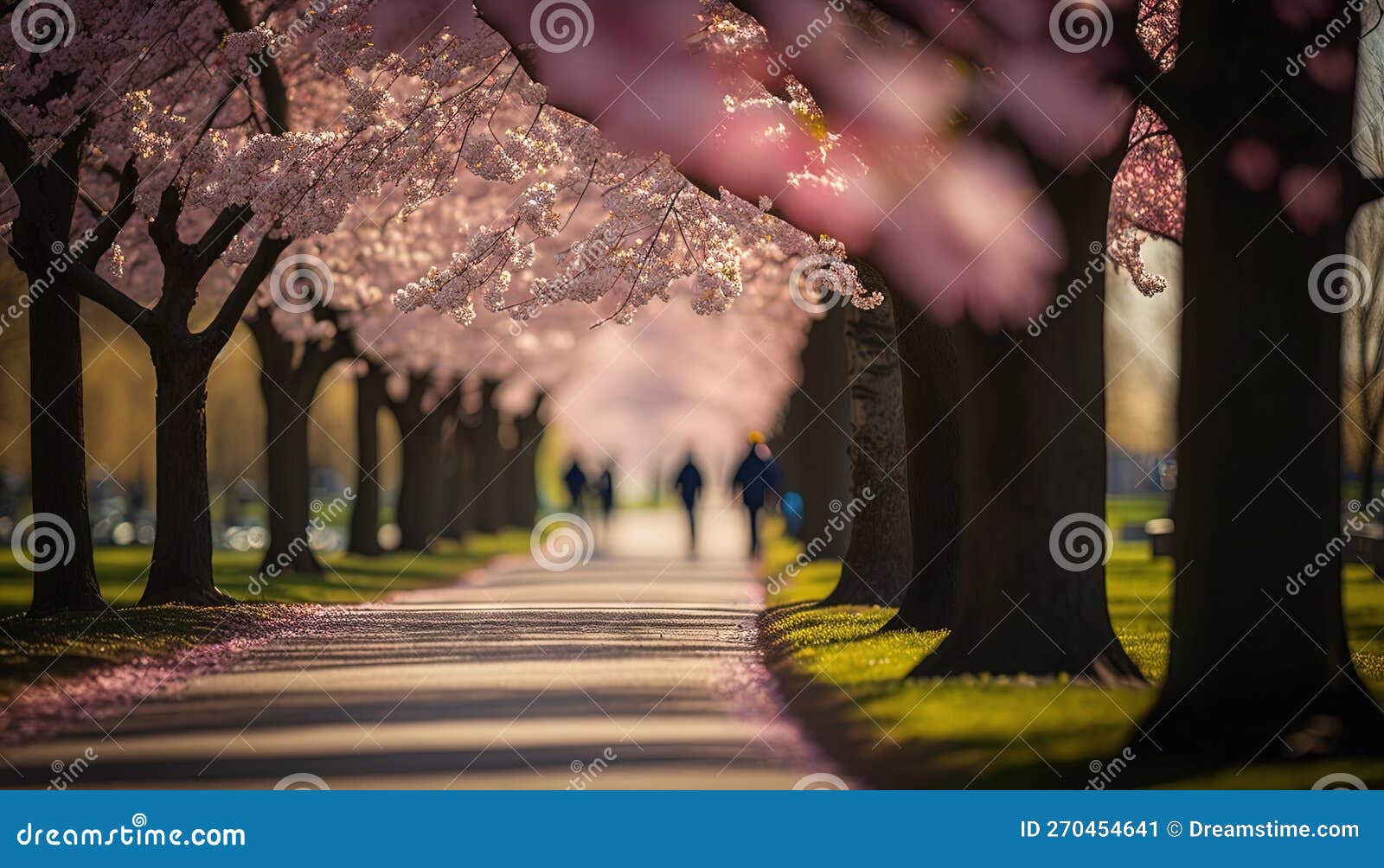 A Couple Walking Down a Tree Lined Street in a Park. Generative Ai ...