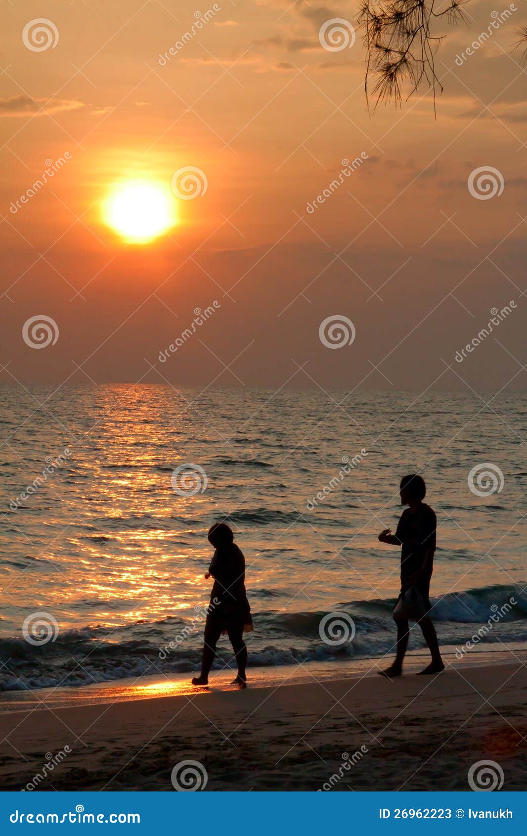 A Couple Walking in the Sunset Stock Image - Image of foam, active ...