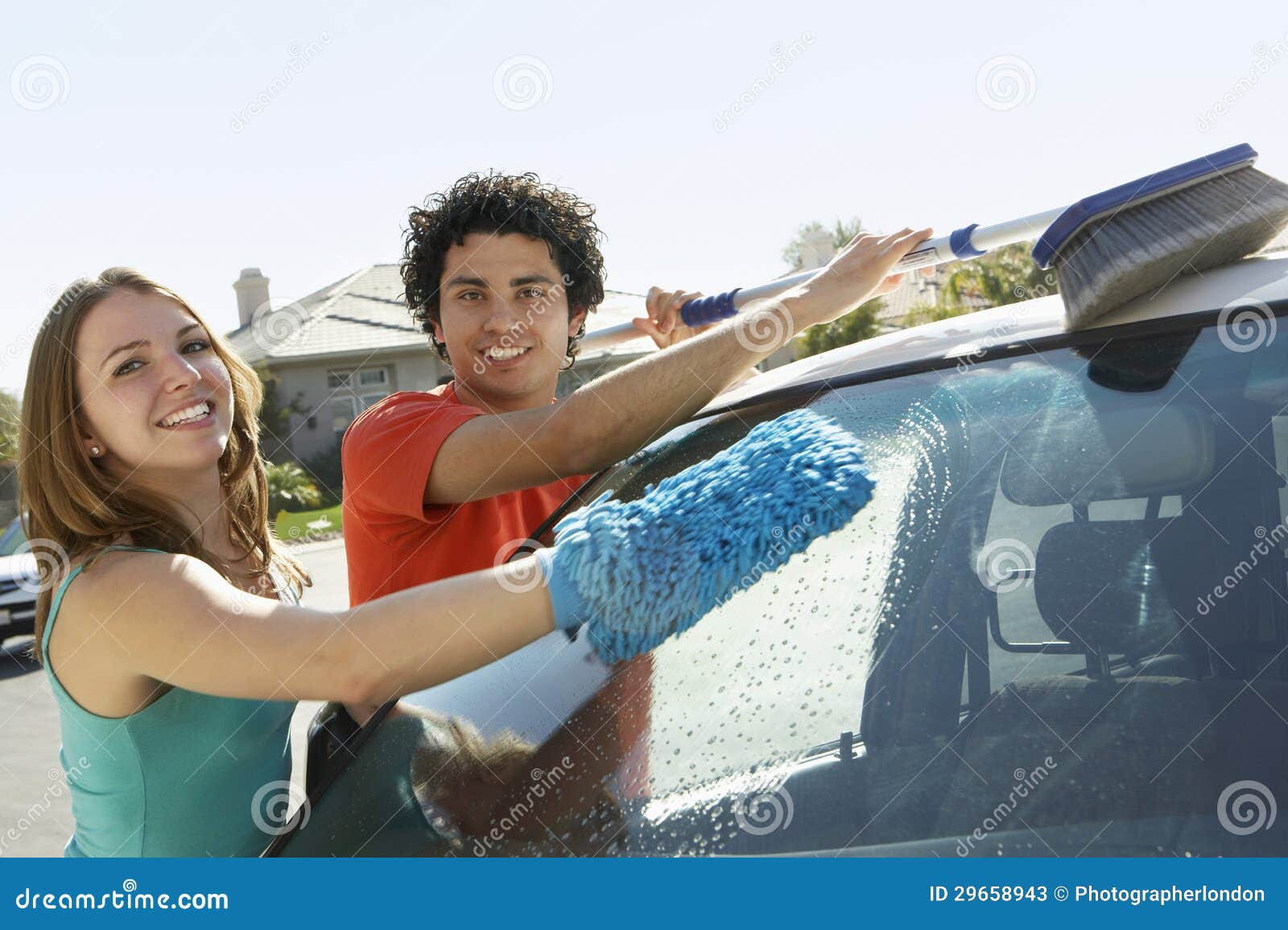 Couple Washing Car stock image. Image of couple, person - 29658943