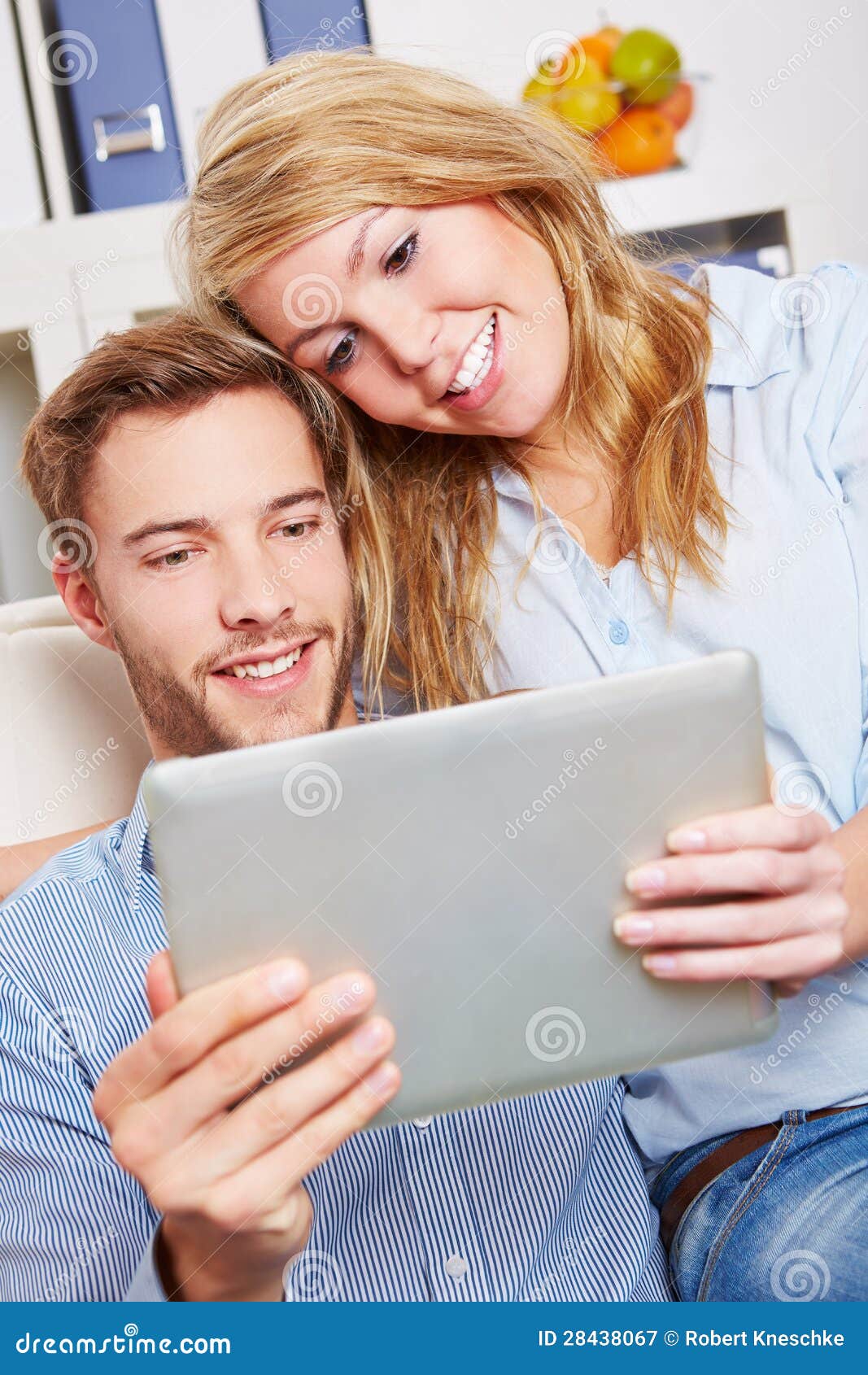 Couple Watching Movie Stream on Stock Image - Image of laughing, living ...