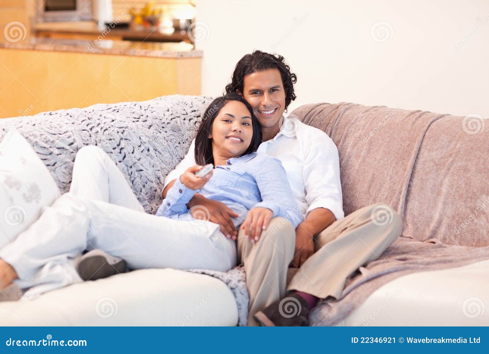 Couple Watching Television Together Stock Image - Image of lifestyle ...