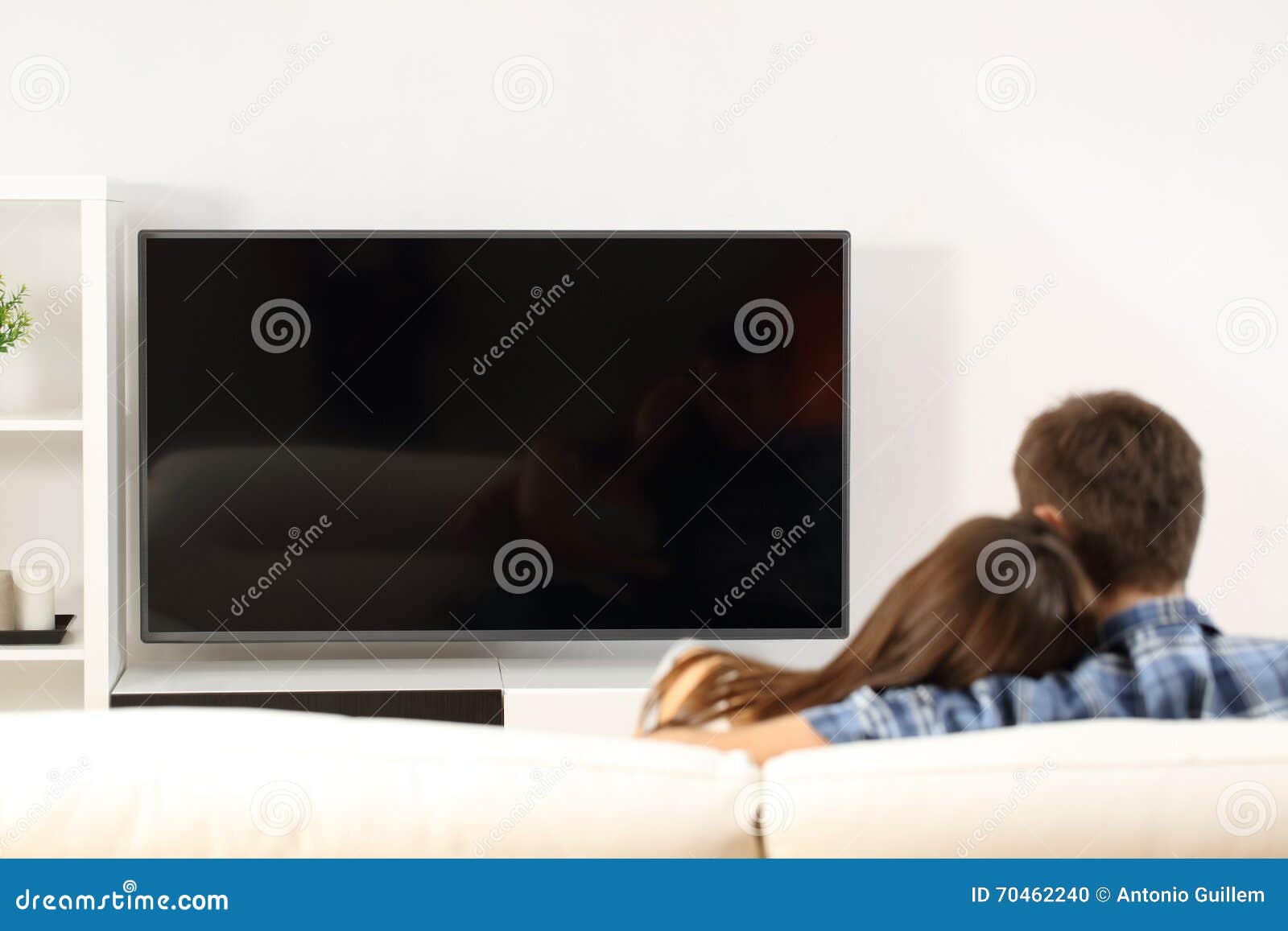 Couple Watching Tv Screen View Stock Photo - Image of advice, channel ...
