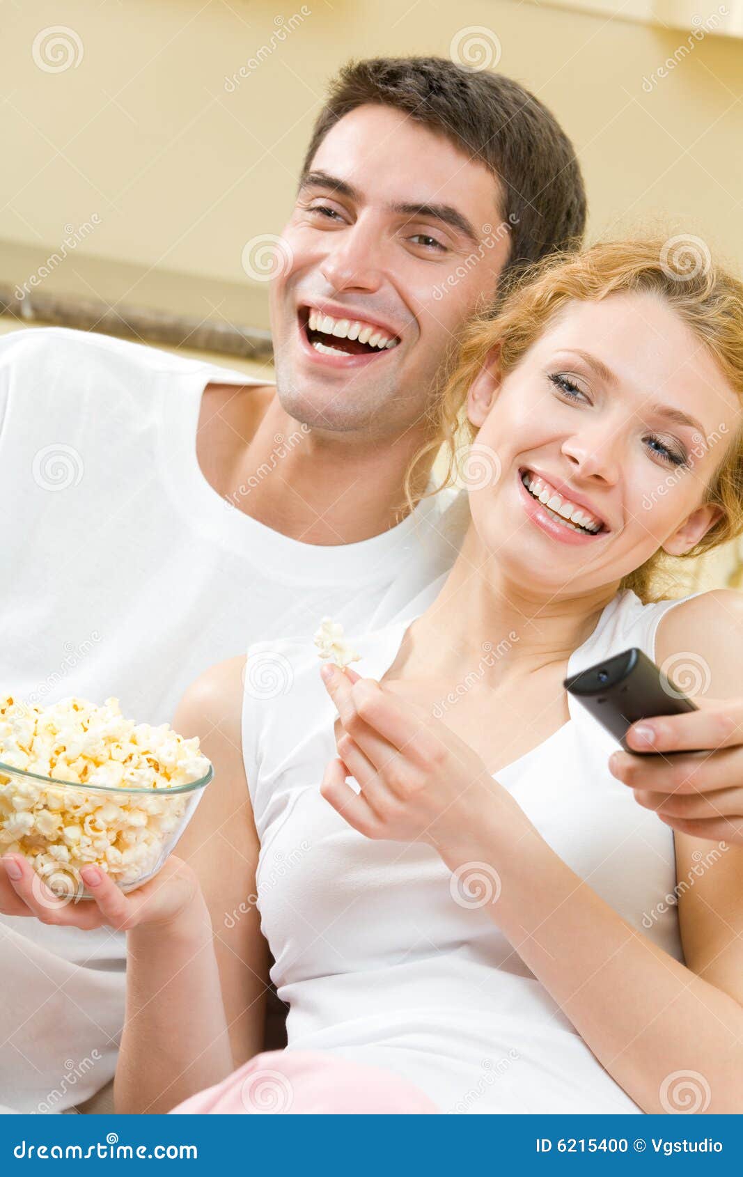 Couple Watching TV Together Stock Photo - Image of embrace, home: 6215400