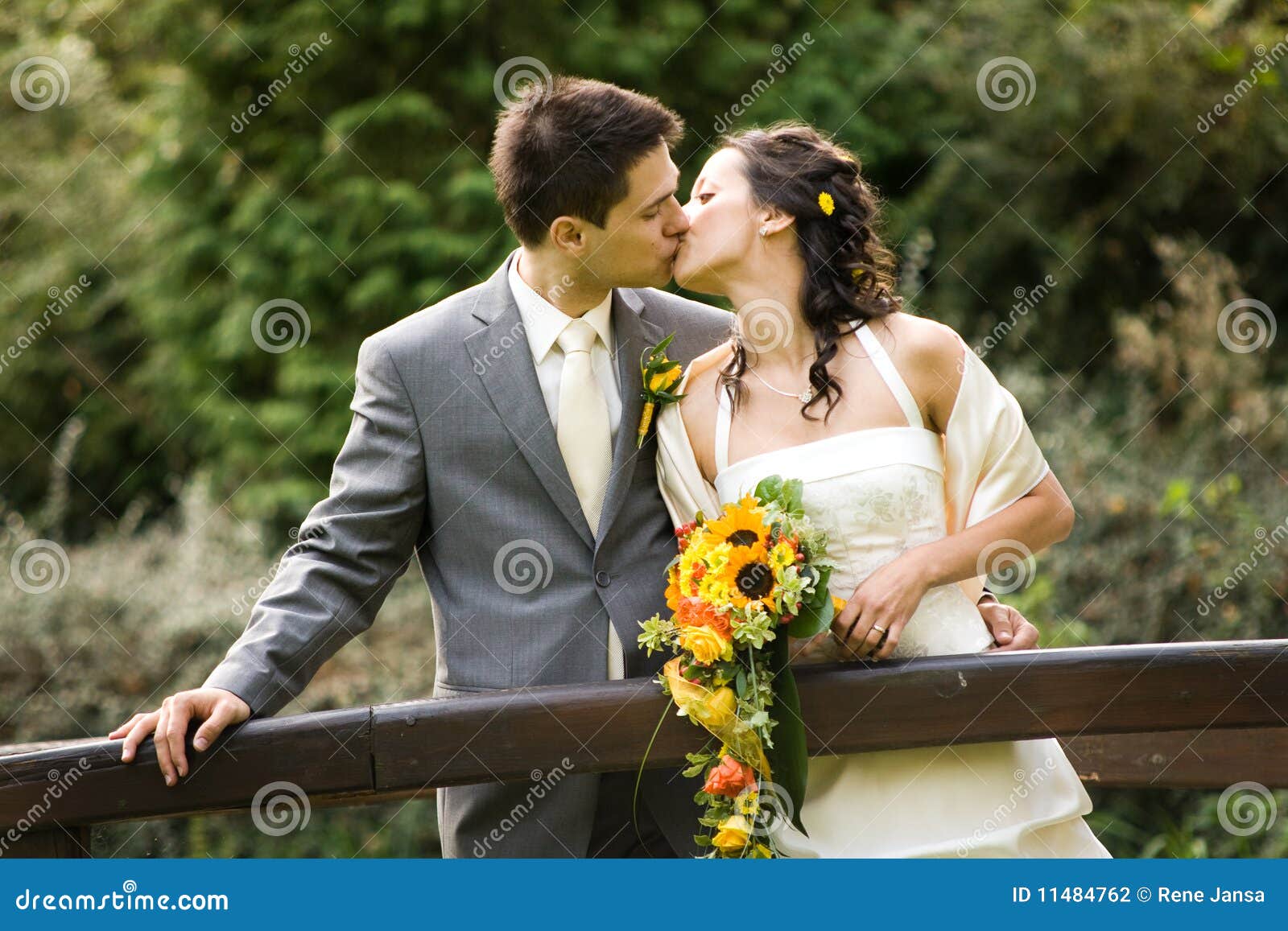 Couple at wedding stock photo. Image of kissing, marriage - 11484762