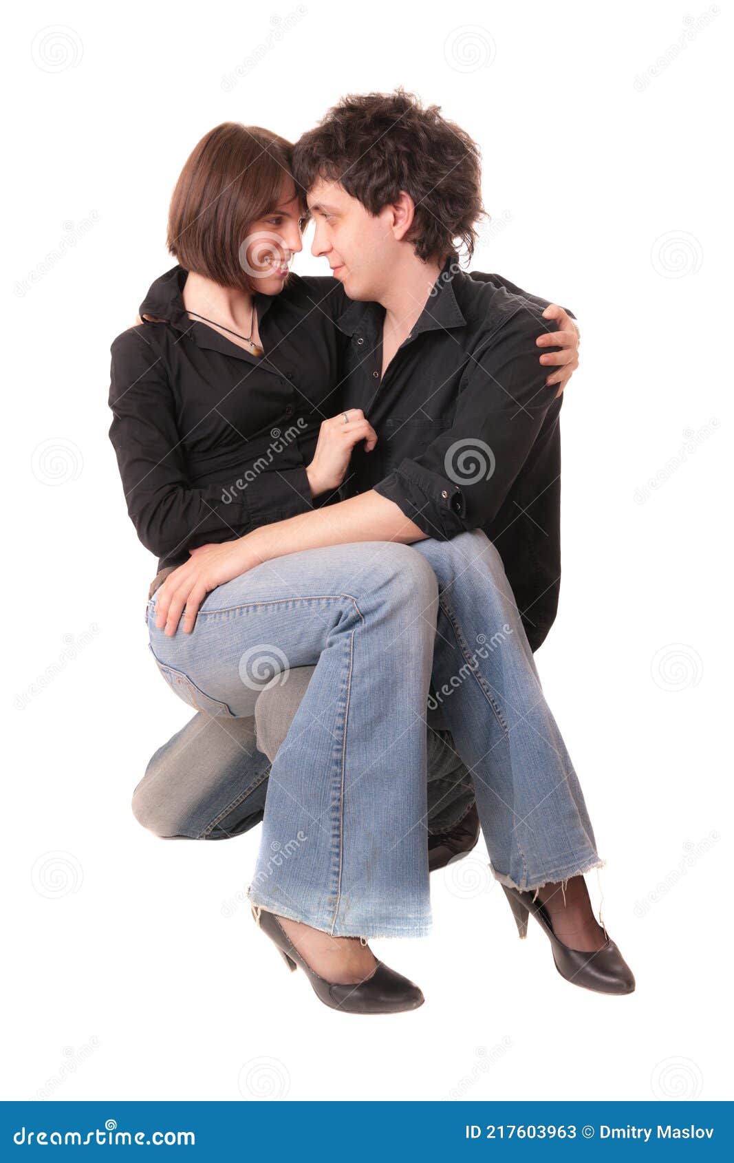 Couple on a White Background Stock Image - Image of face, adults: 217603963