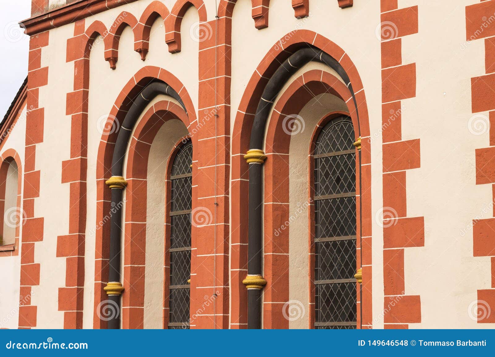 A Couple of Windows of a Gothic Tower - Medieval Age Bacharach, Germany ...