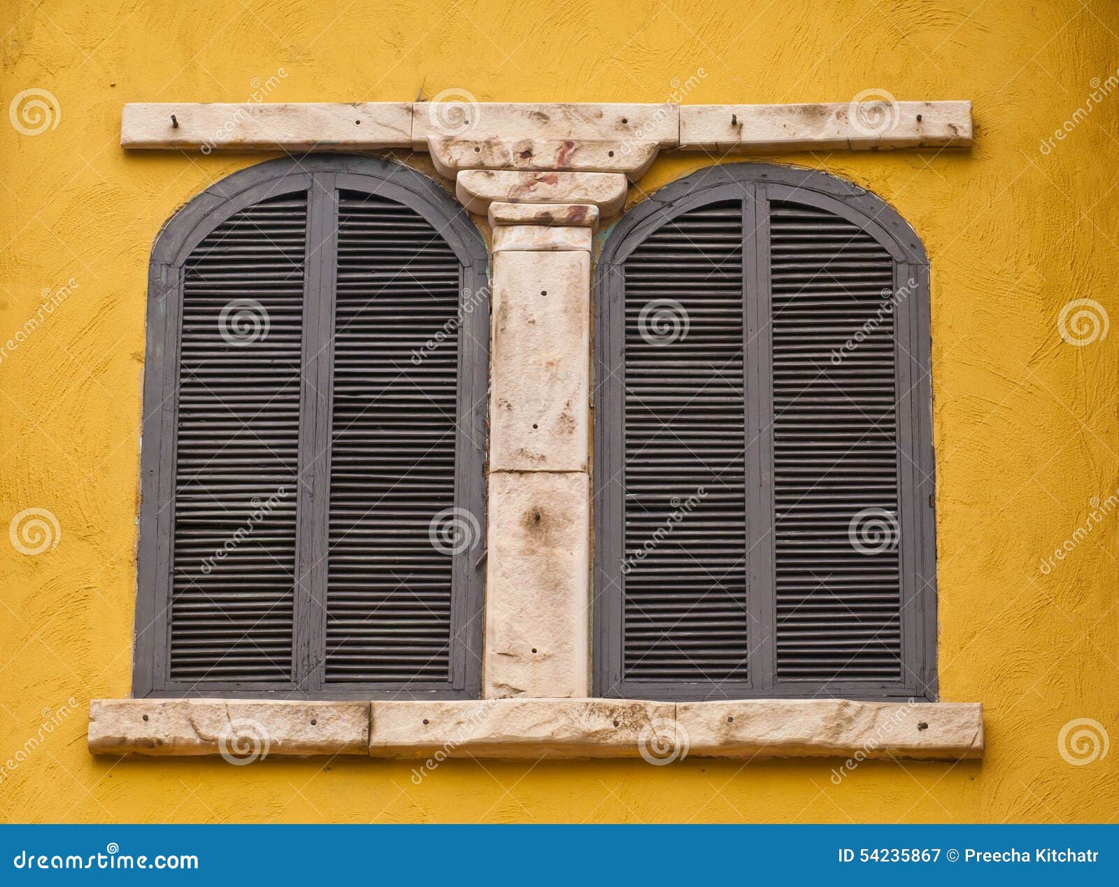 Couple Windows in Old Style Designed Stock Image - Image of designed ...