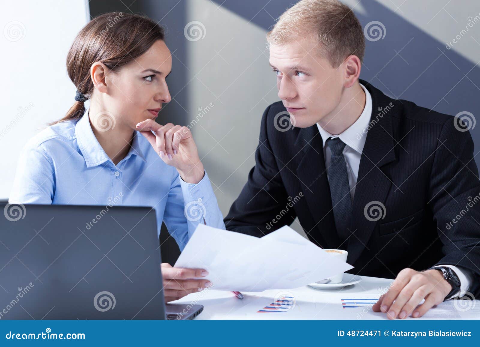 Couple of Workers Working Together Stock Image - Image of business ...