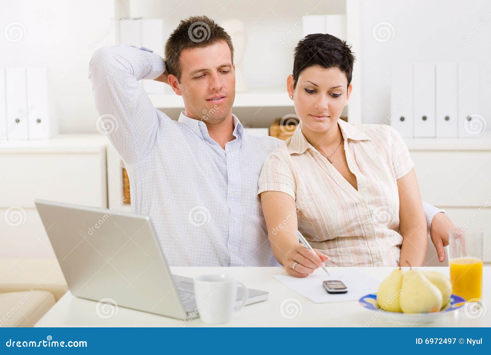 Couple working at home stock image. Image of businesspeople - 6972497