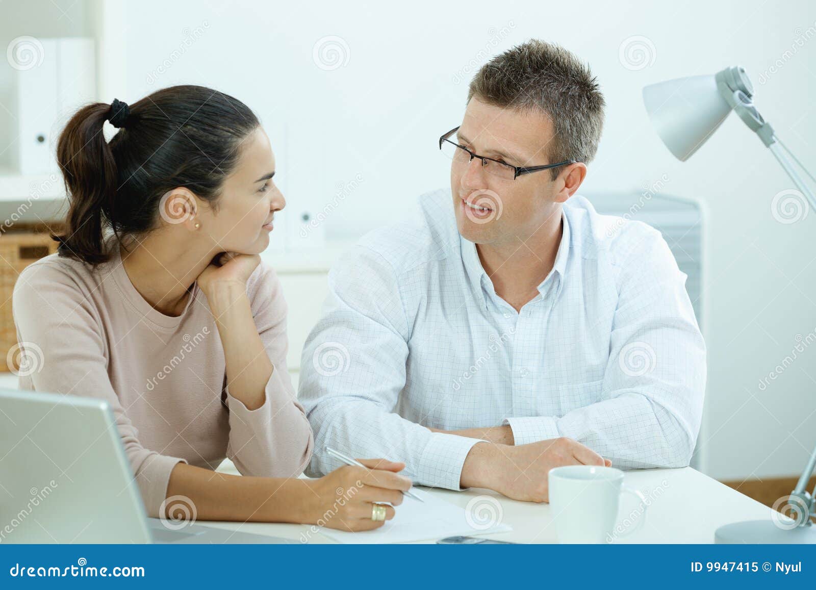 Couple working at home stock image. Image of female, communication ...