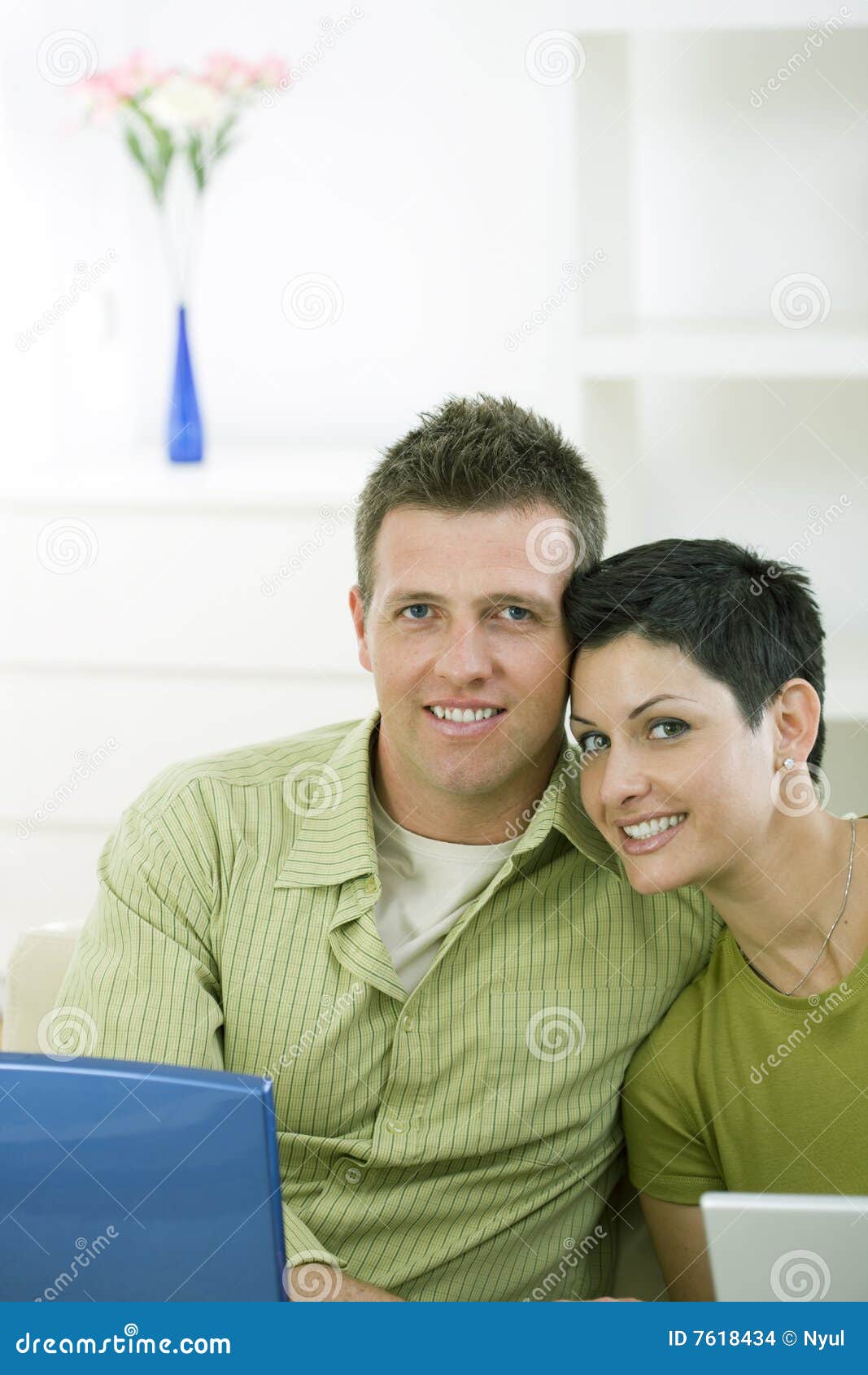 Couple working on laptop stock photo. Image of couple - 7618434