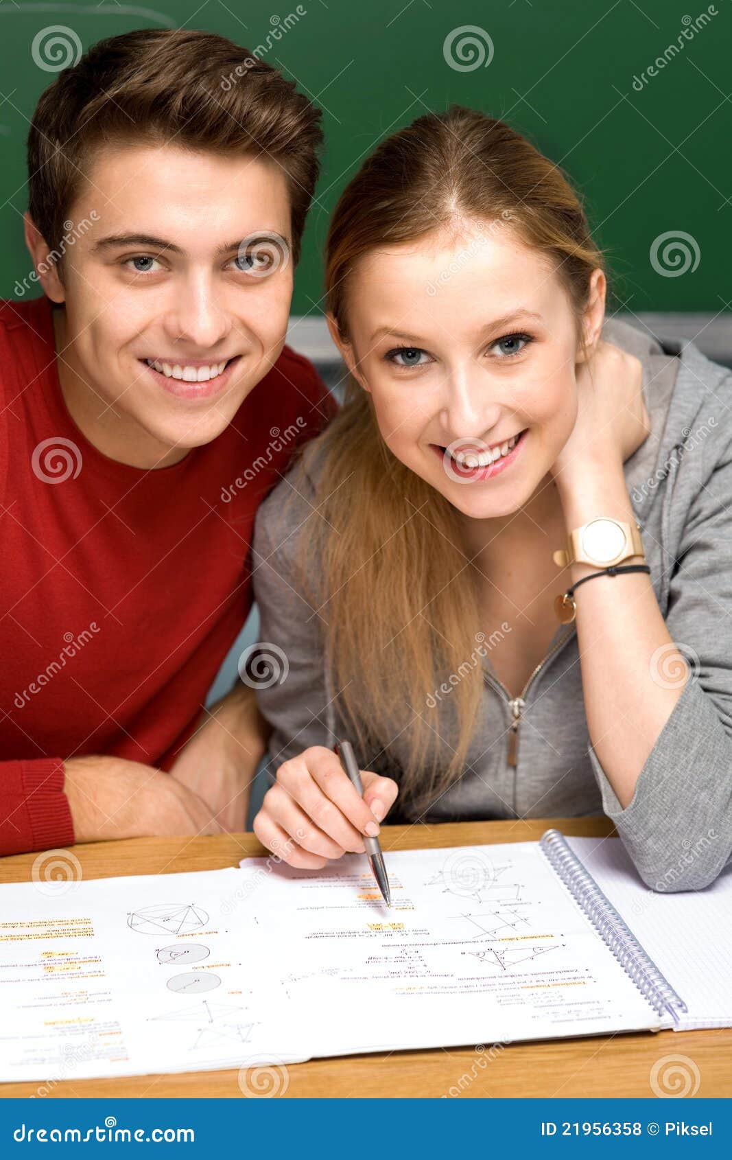 Couple Working Together on School Work Stock Photo - Image of people ...