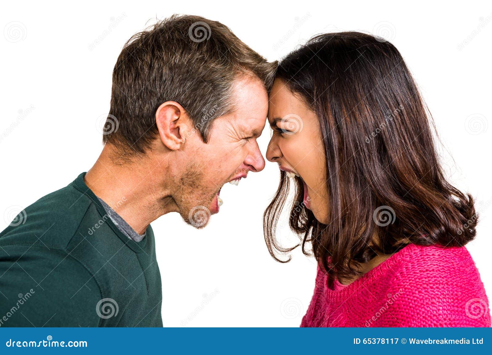 Couple Yelling while Standing Head To Head Stock Image - Image of ...