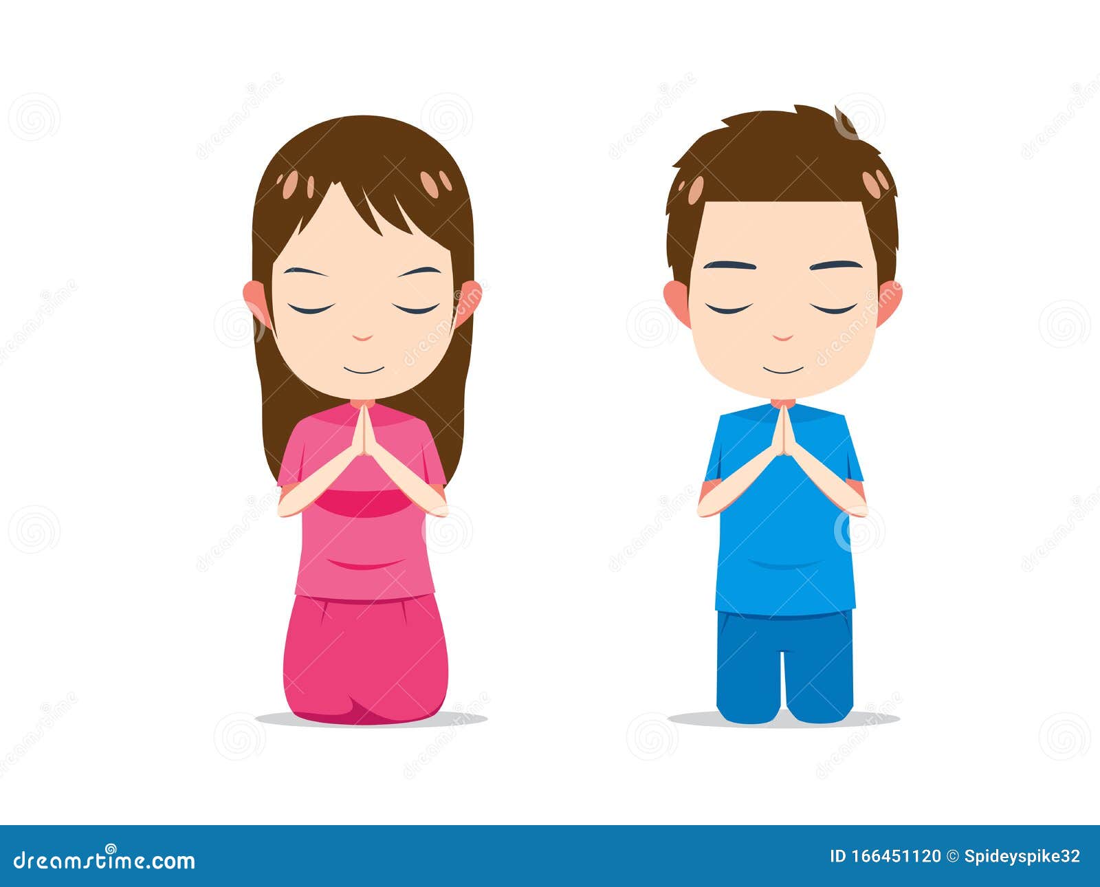 Couple of Youth is Praying Together Stock Illustration - Illustration ...