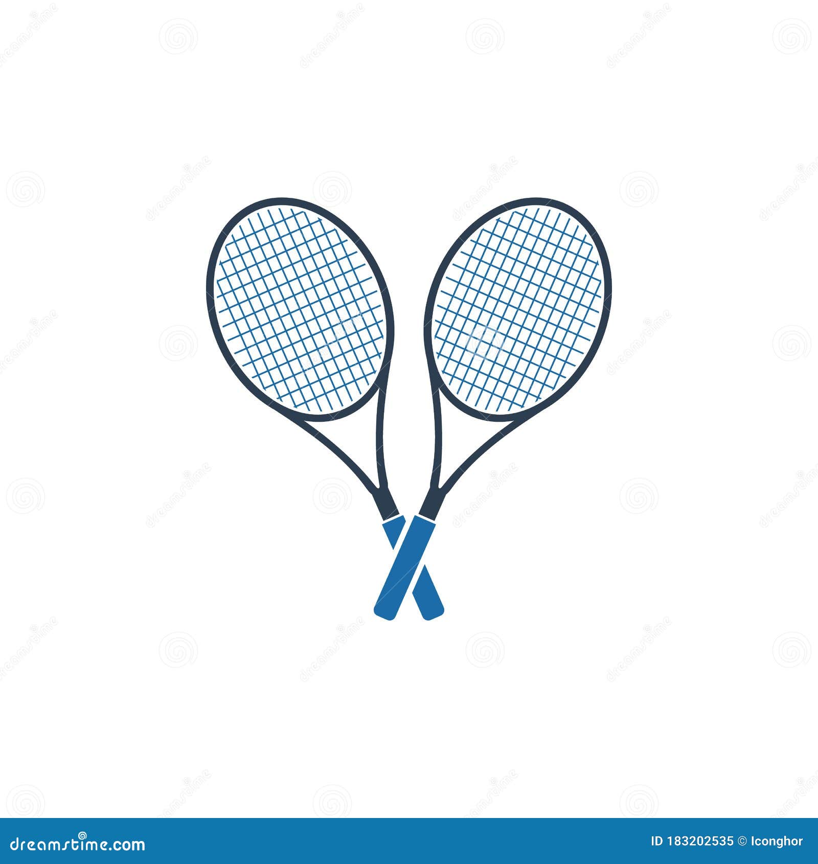 Coupled Tennis Racket Icon. Stock Vector - Illustration of tennis ...