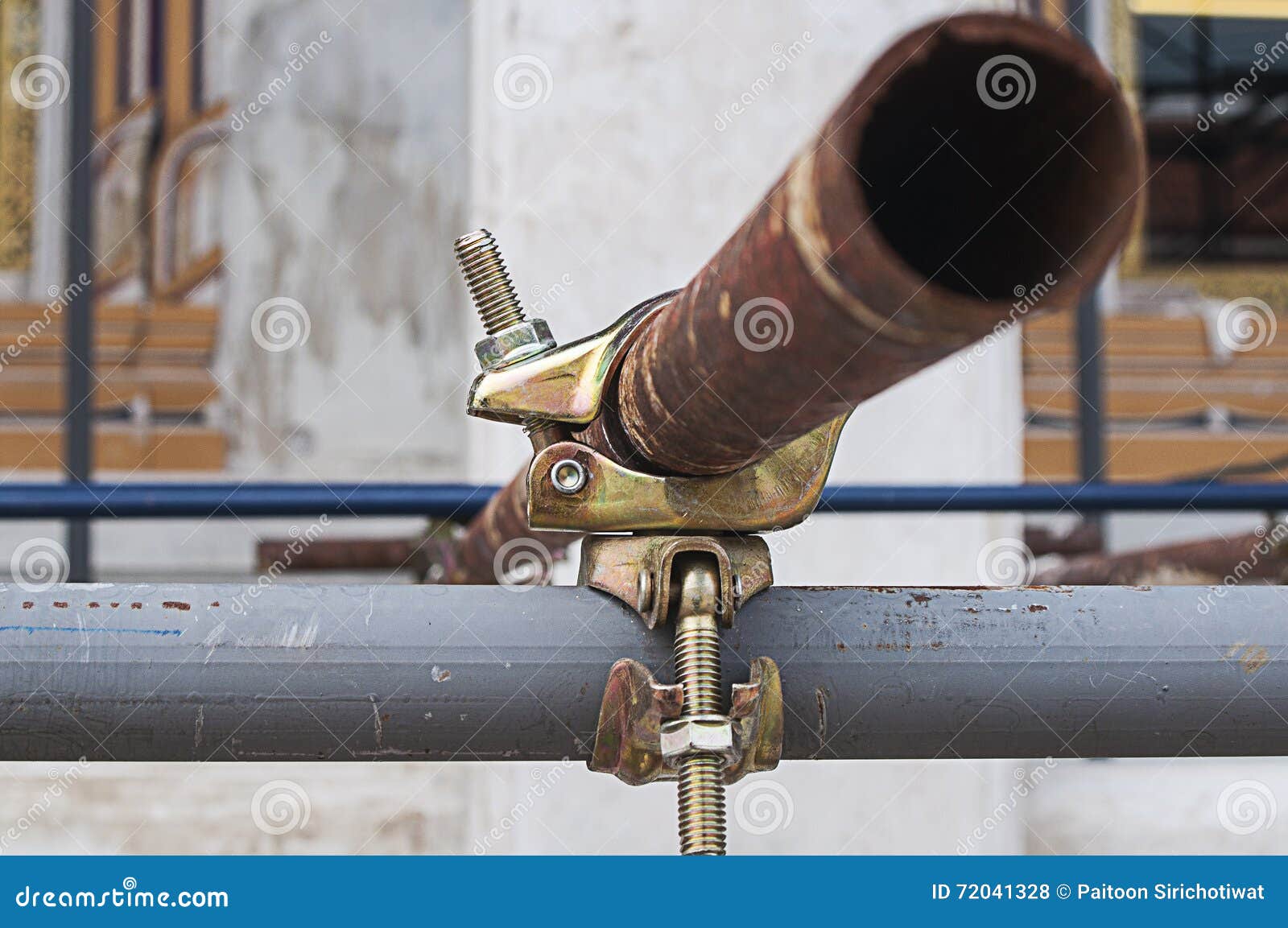 Coupler Scaffold with the Rusted Steel Spheres . Stock Photo - Image of ...