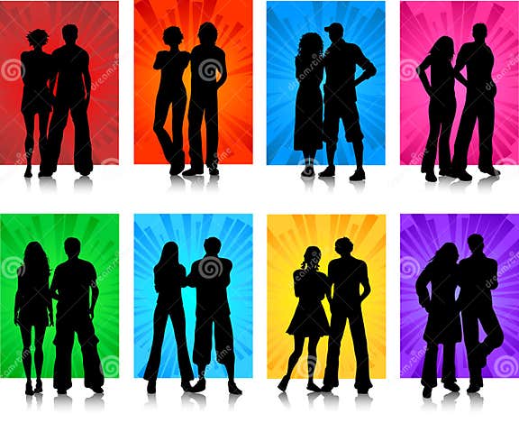 Couples stock vector. Illustration of silhouette, friend - 5867759