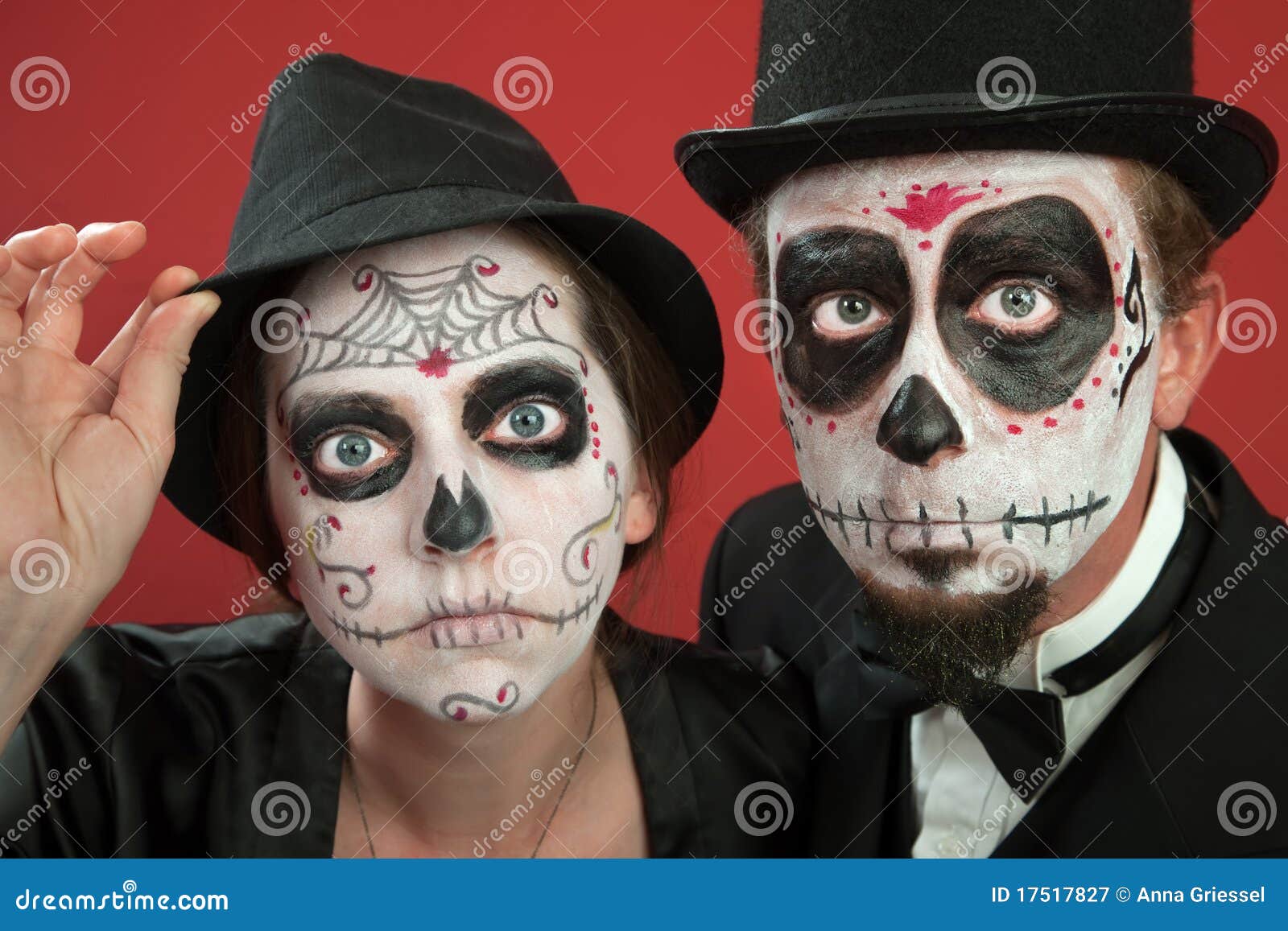 Couples with All Souls Day Make Up Stock Image - Image of haunted ...