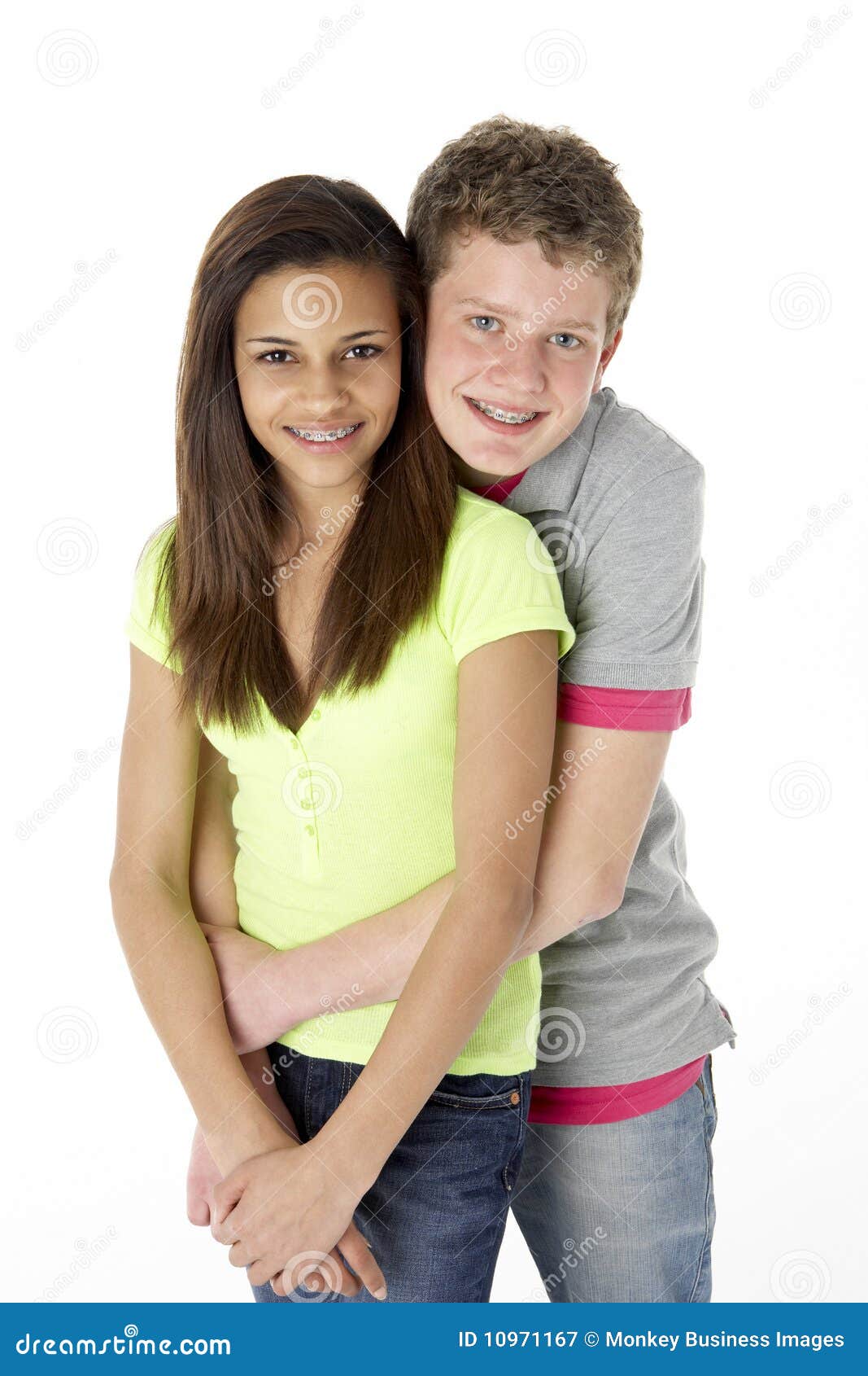 Couples D'adolescent Dans Le Studio Image stock - Image du adolescent ...