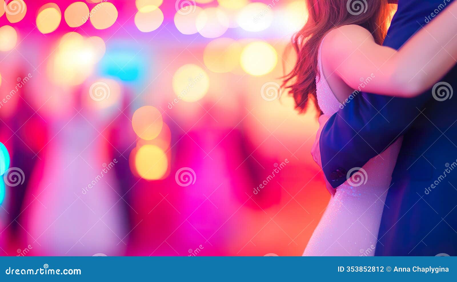 A Vibrant Dance Stage With Blue And Red Spotlights Casting Dynamic ...