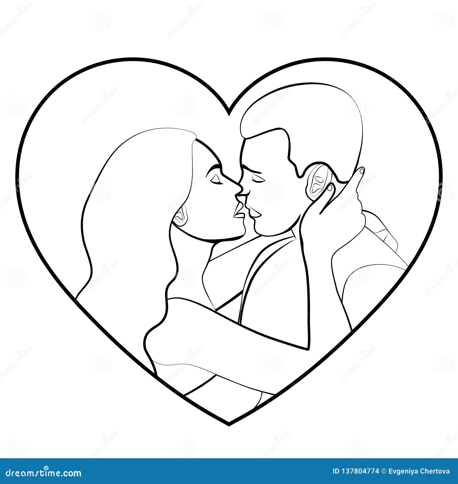Couples Dans La Découpe Damour La Silhouette Le Dessin Noir Et Blanc
