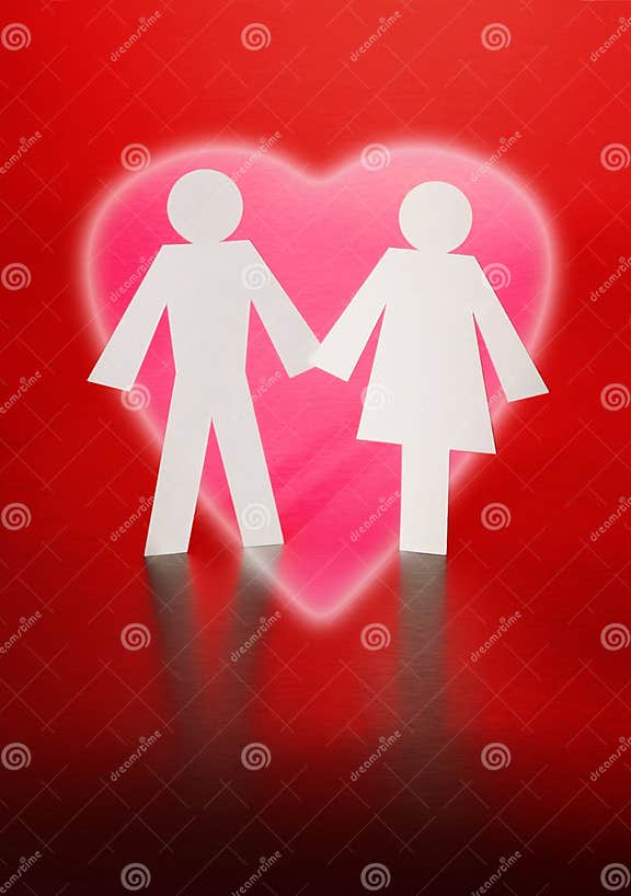 Couples de coeur d'amour image stock. Image du homme, carton - 4438747