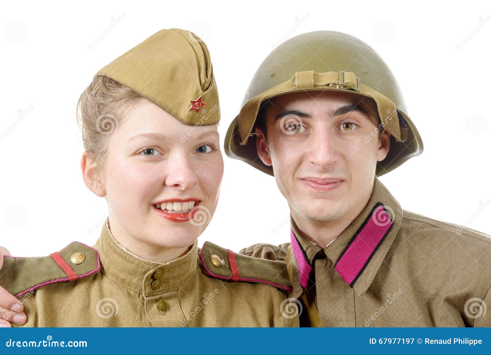 Couples De Portrait Dans L'uniforme Militaire Russe Image stock - Image ...