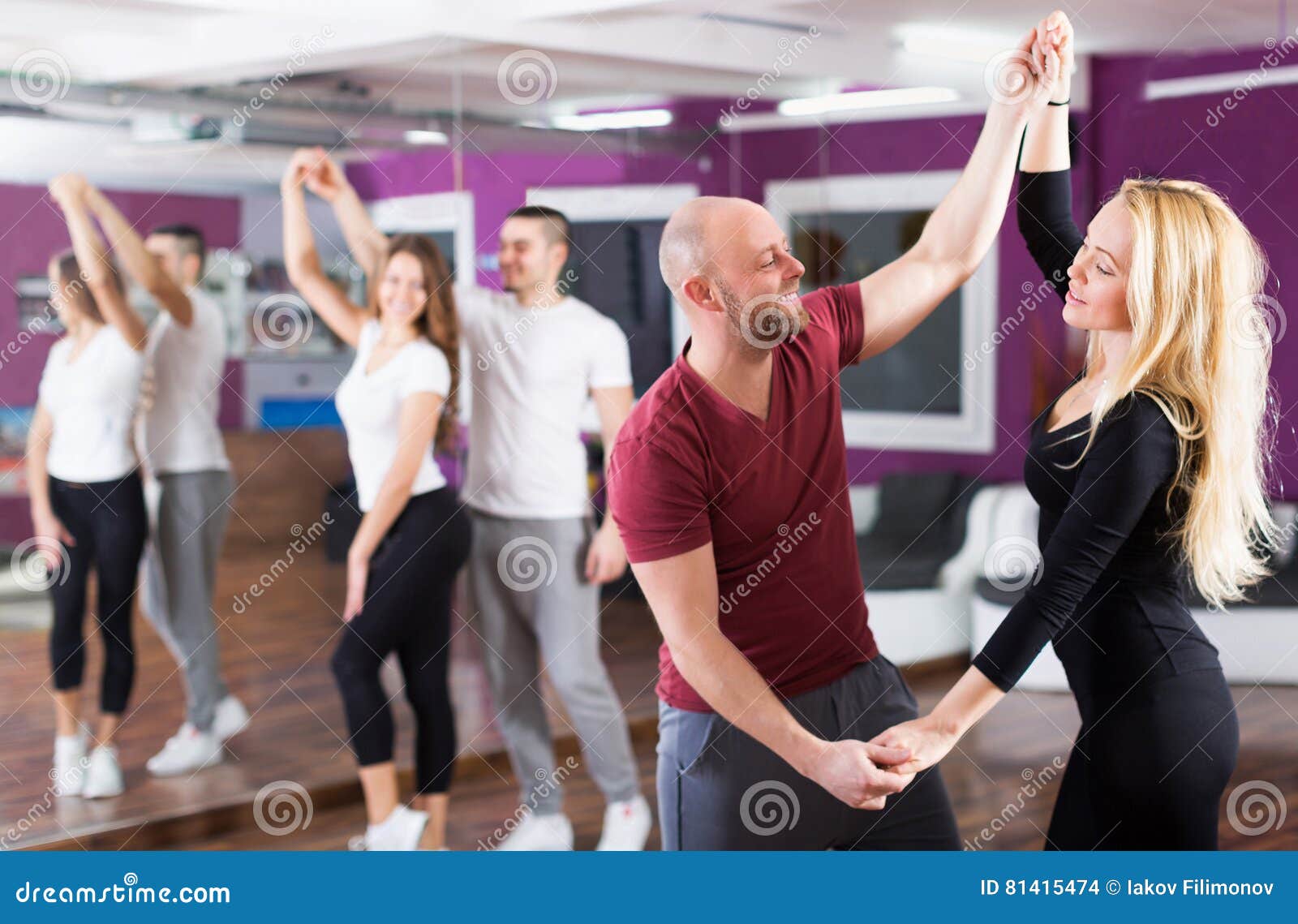 Couples Enjoying of Partner Dance Stock Photo - Image of lindy, hustle ...